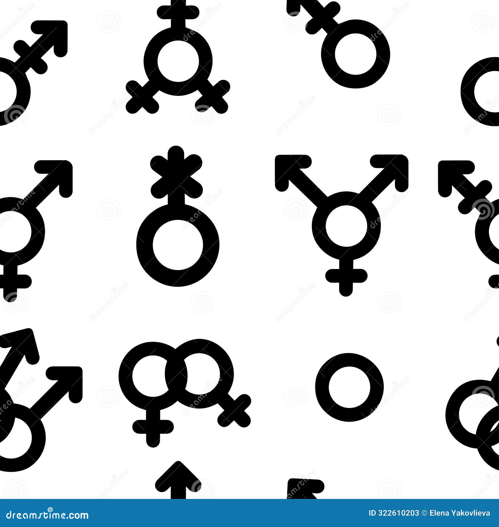 Seamless Silhouette LGBT Symbols Vector Stock Vector - Illustration of ...
