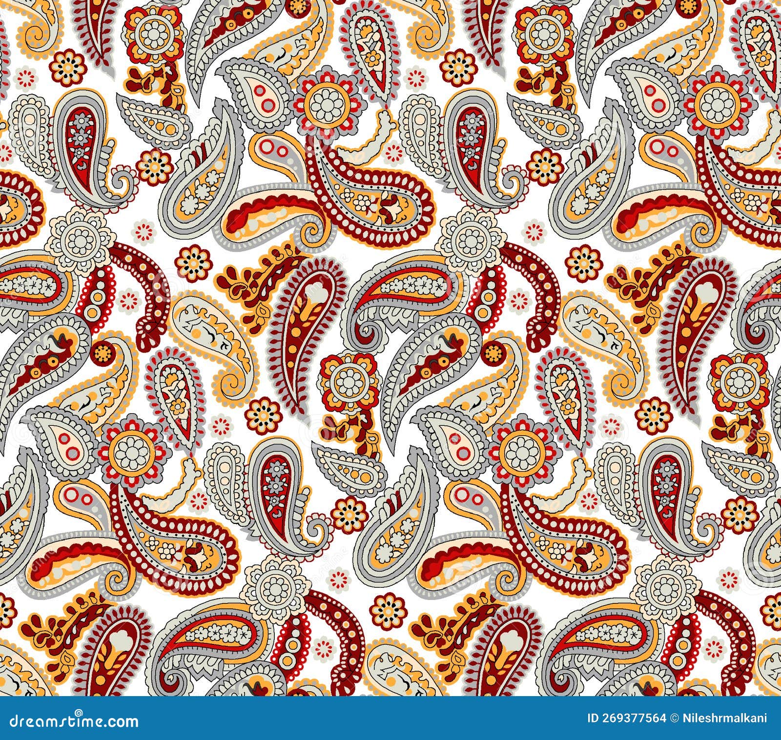 Seamless Silky Paisley Border Design Stock Photo | CartoonDealer.com ...