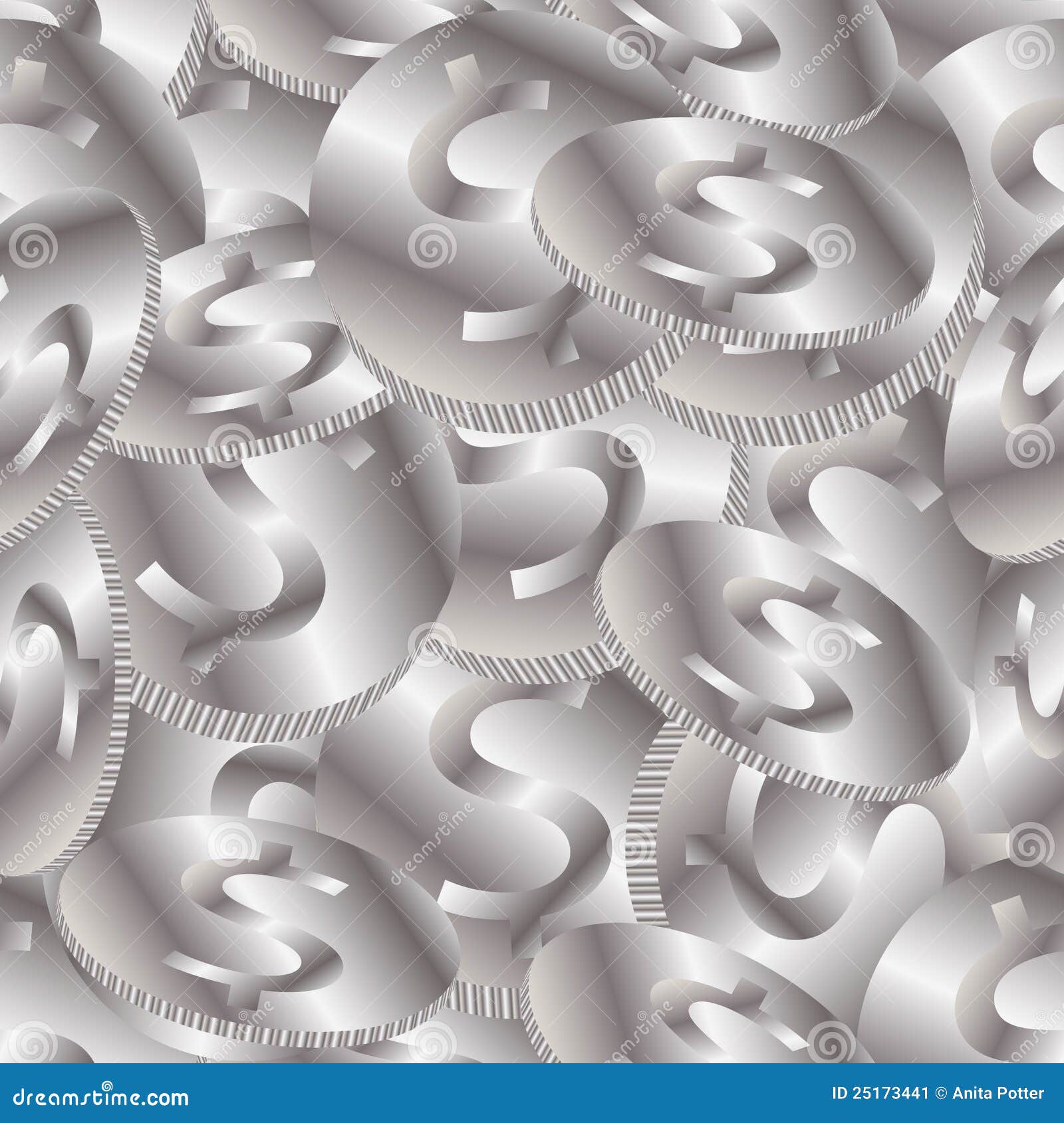 Seamless Silver Coins Background Stock Vector - Illustration of sign ...