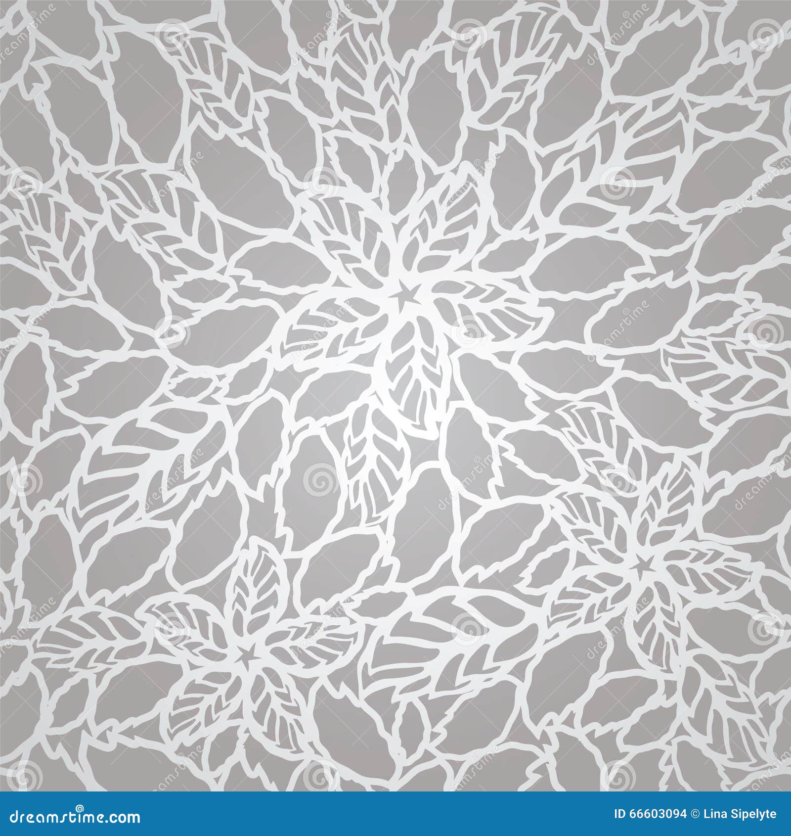 Seamless Silver Leaves and Flowers Lace Wallpaper Pattern Stock Vector ...