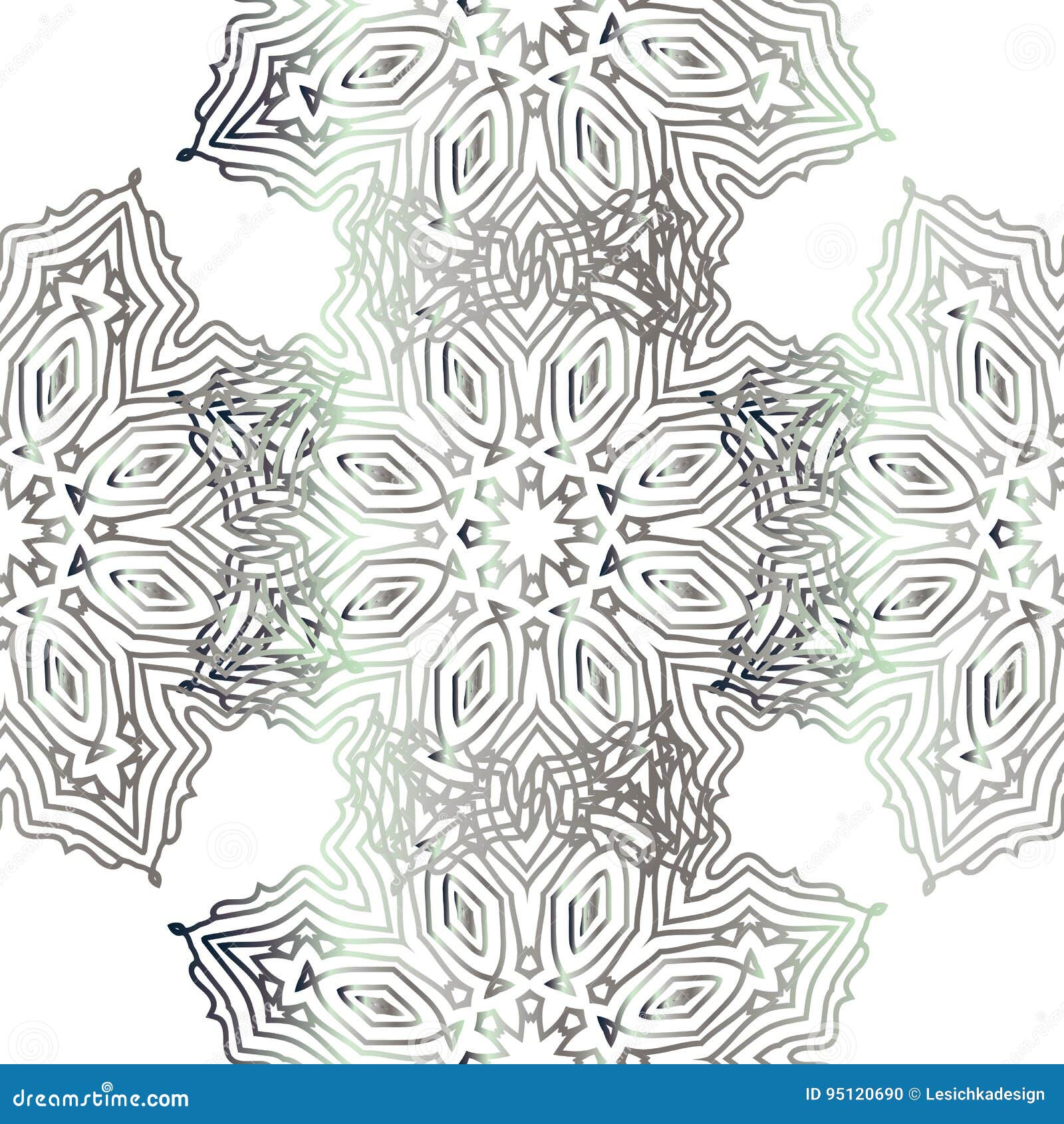 Seamless Silver Pattern. Ethnic Vector Textured Background Stock Vector ...