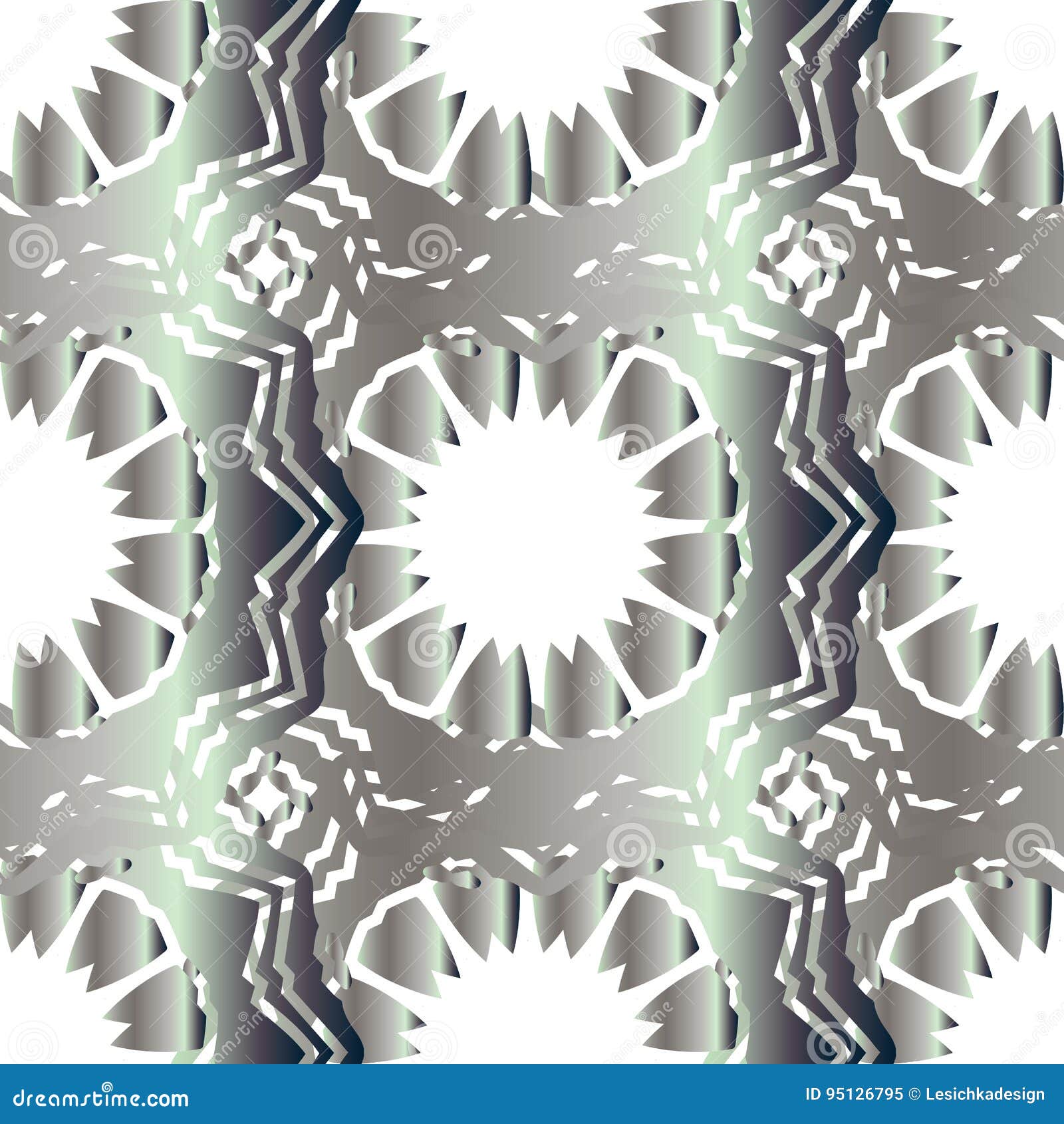 Seamless Silver Pattern. Ethnic Vector Textured Background Stock Vector ...