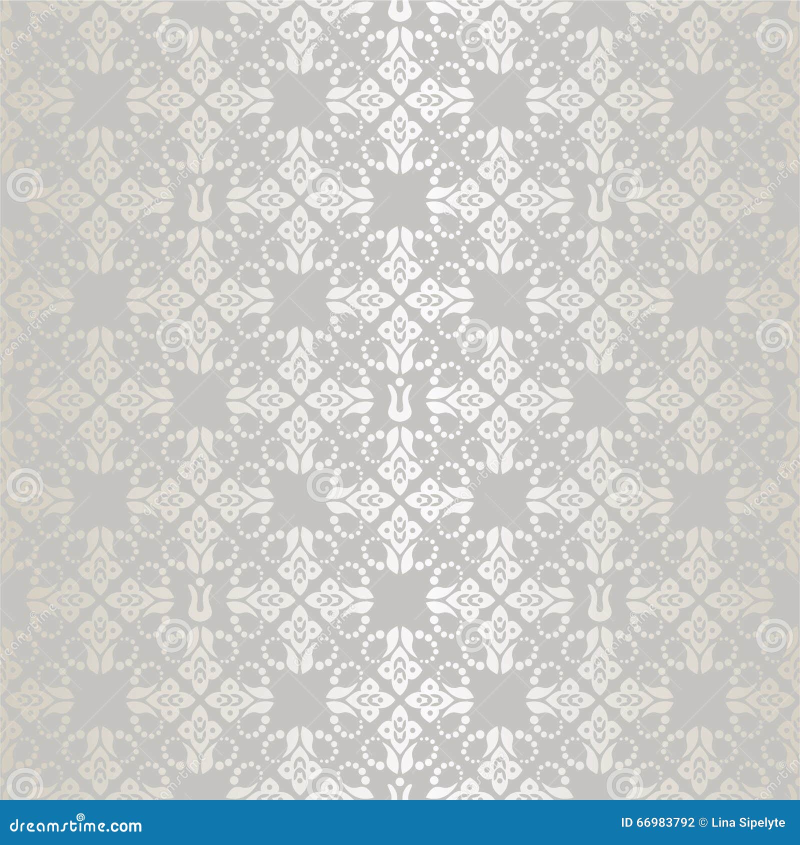 Seamless Silver Small Floral Elements Wallpaper Stock Vector ...