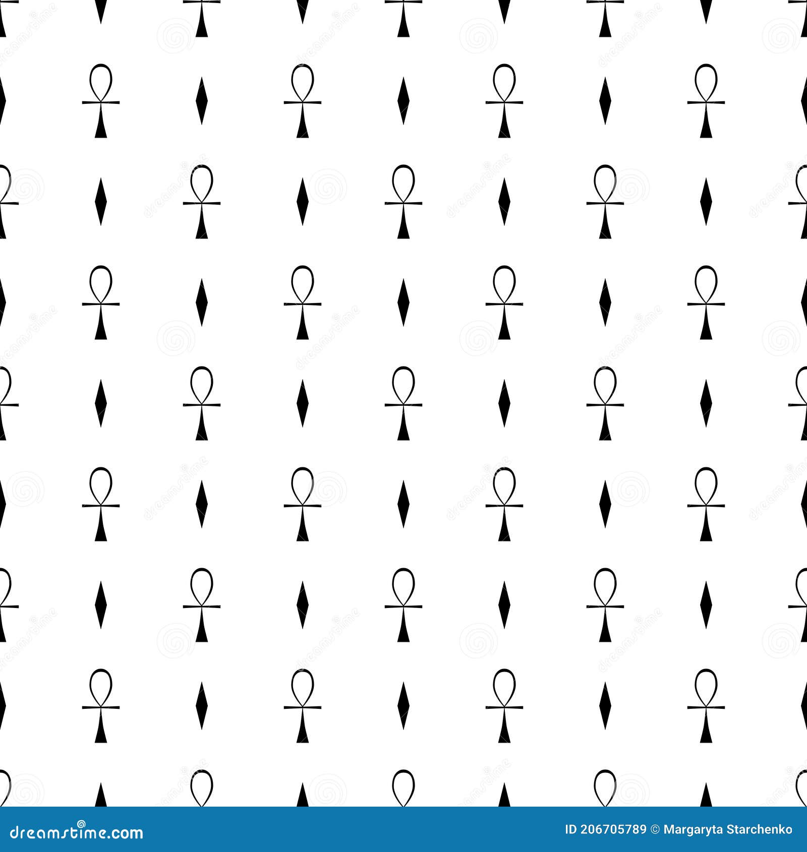 Seamless ankh pattern stock vector. Illustration of hieroglyphic ...