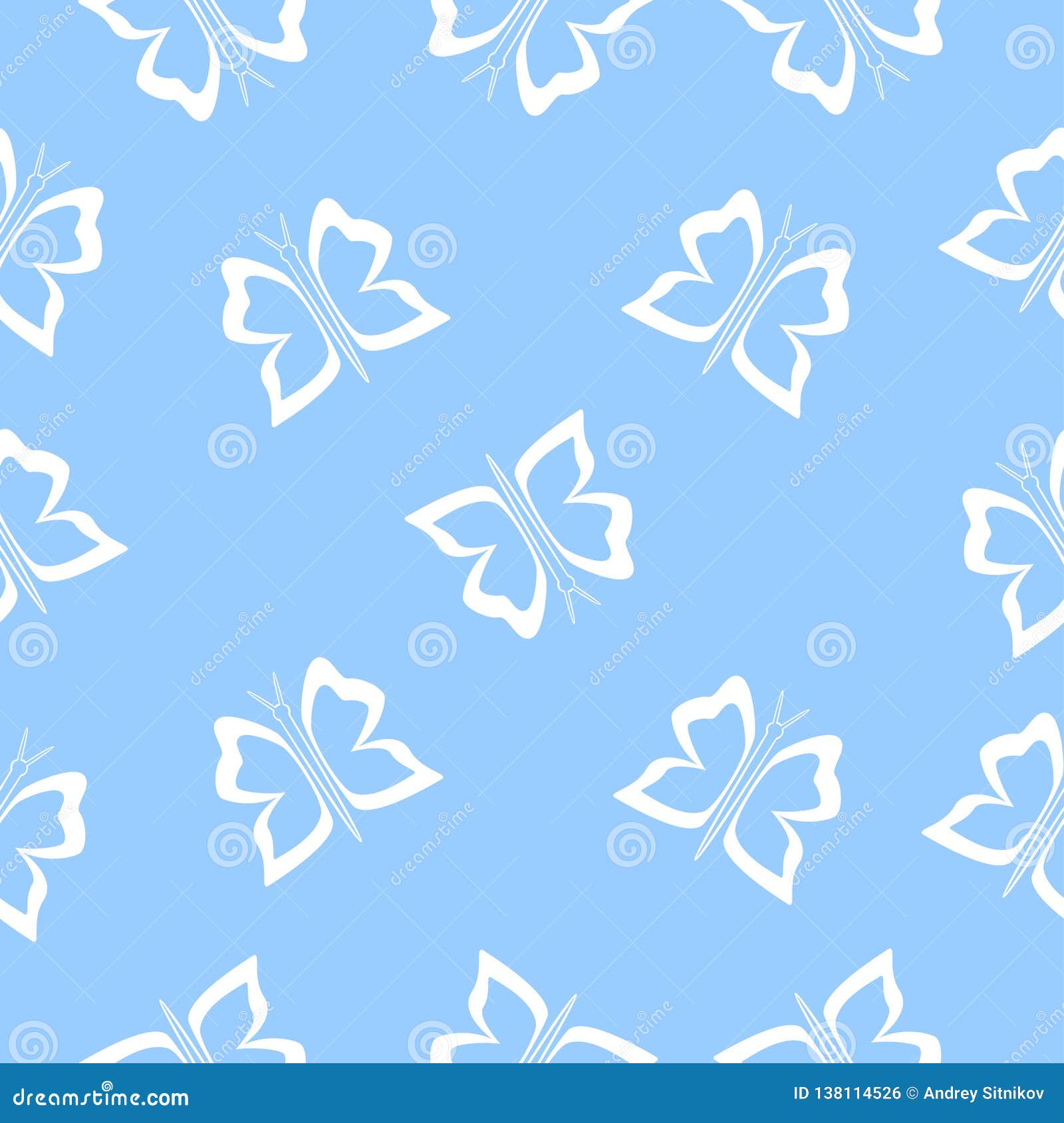 Seamless Simple Butterfly Pattern. Stock Vector - Illustration of ...