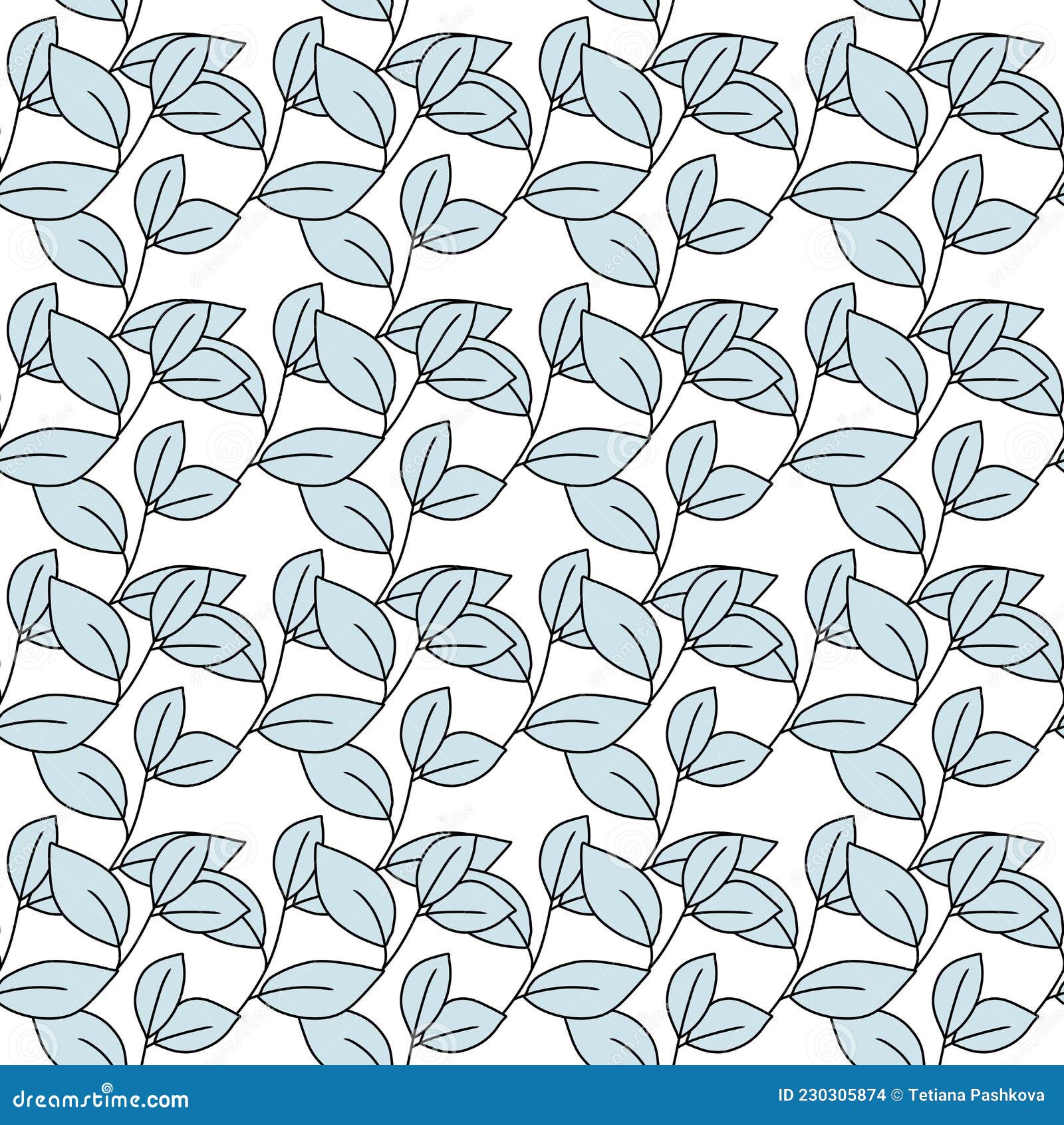 Seamless Simple Lint Art Pattern with Light Mint Leaves on White ...