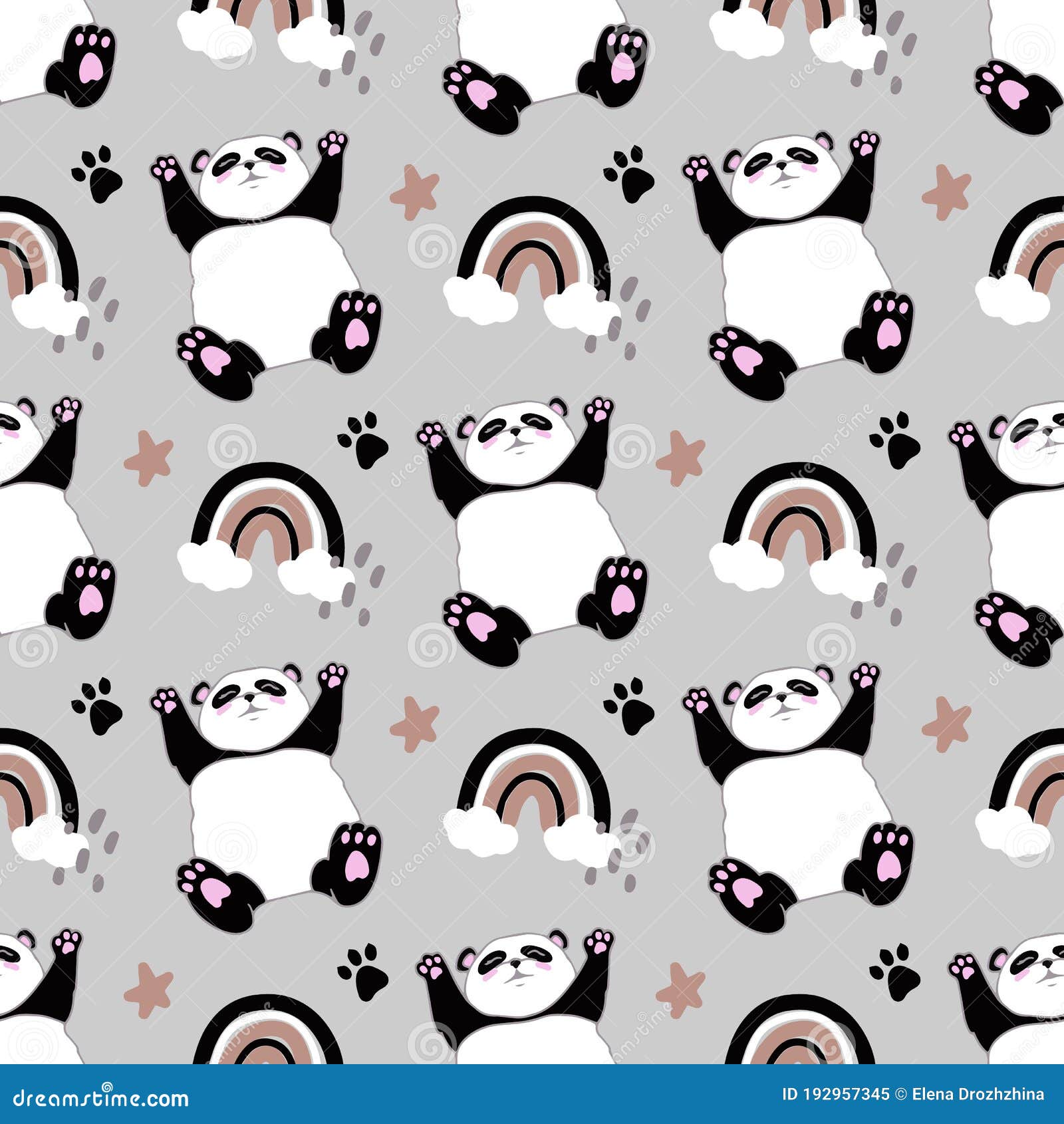 Simple Panda Face Pattern On White Background On Striped Background ...