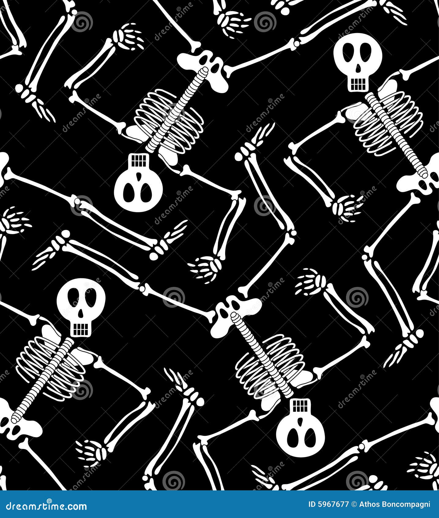 Seamless skeleton pattern stock vector. Illustration of tile - 5967677