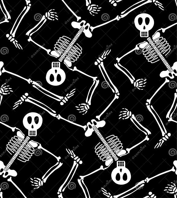 Seamless skeleton pattern stock vector. Illustration of tile - 5967677