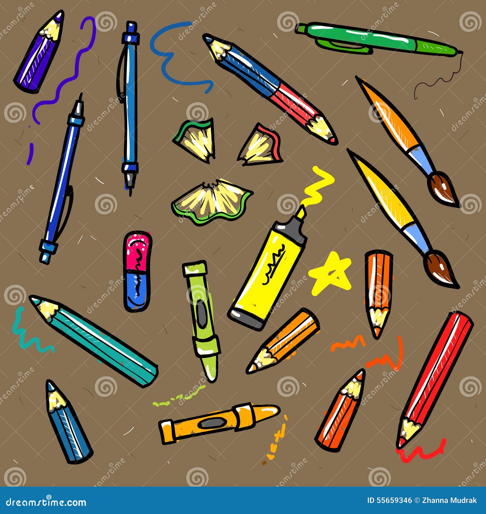 Seamless Sketch of Education Doddle Elements on Stock Vector ...