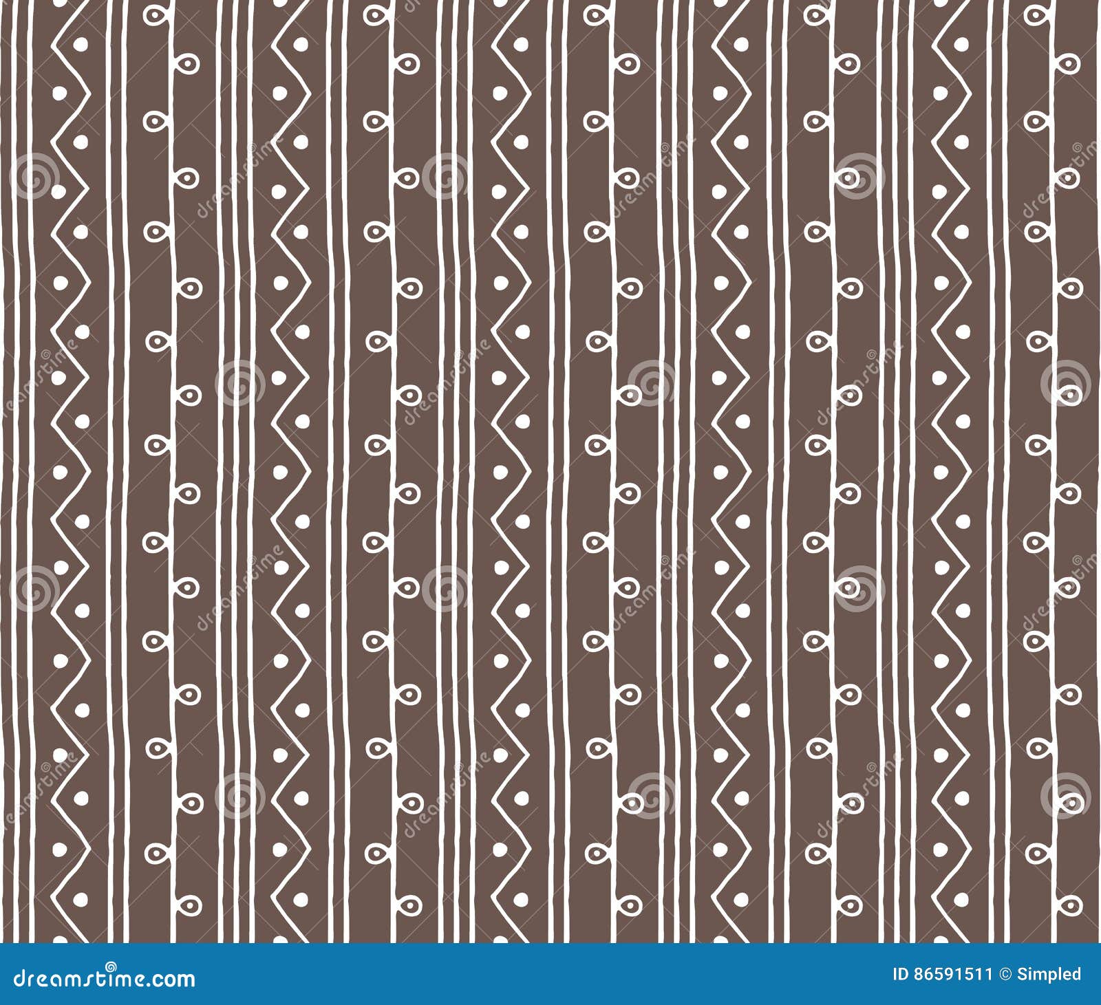 Seamless Sketch Vector Pattern. Vertical Twigs Lines and Zigzags with ...