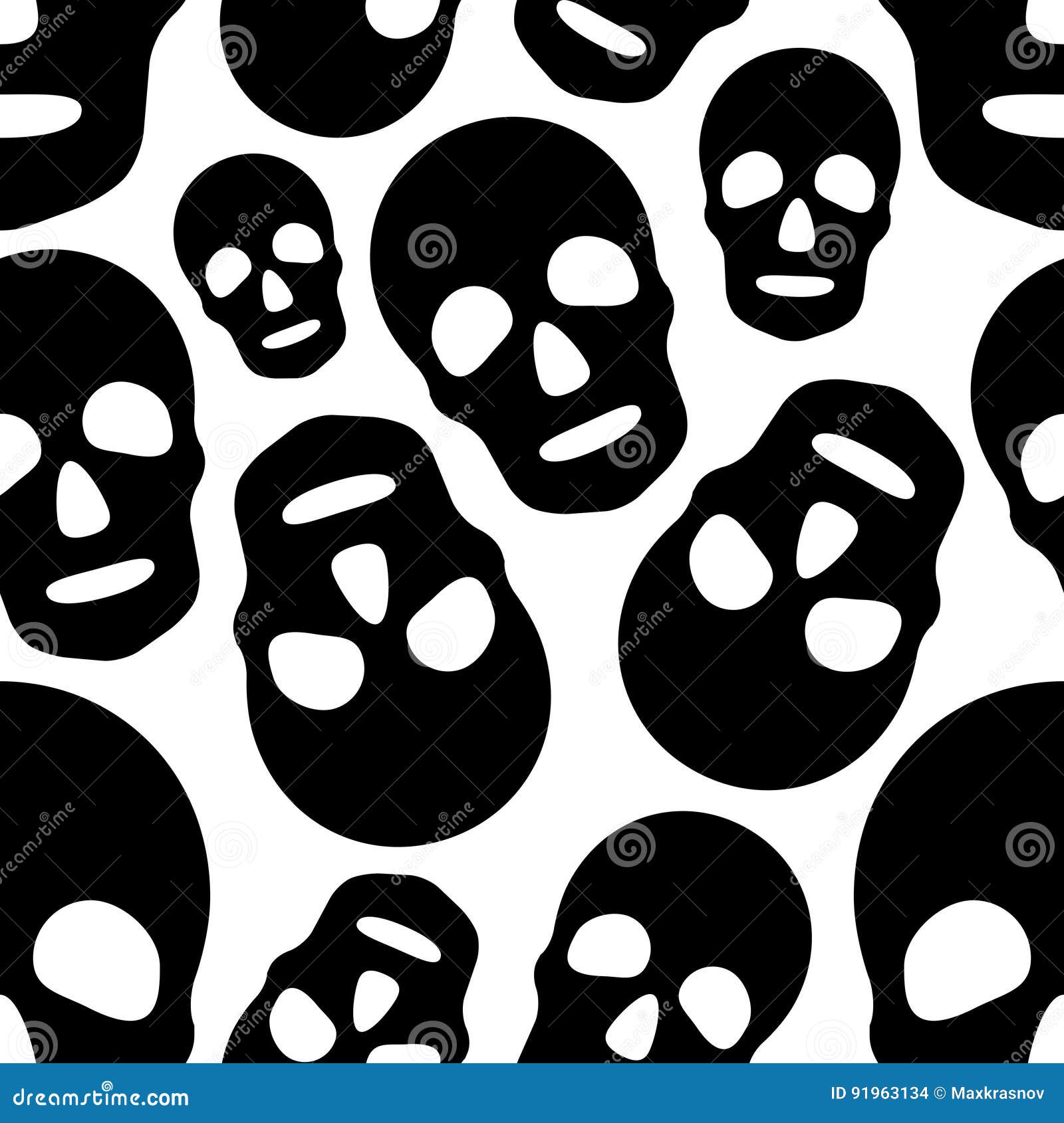 Seamless Skull Pattern stock vector. Illustration of futuristic - 91963134