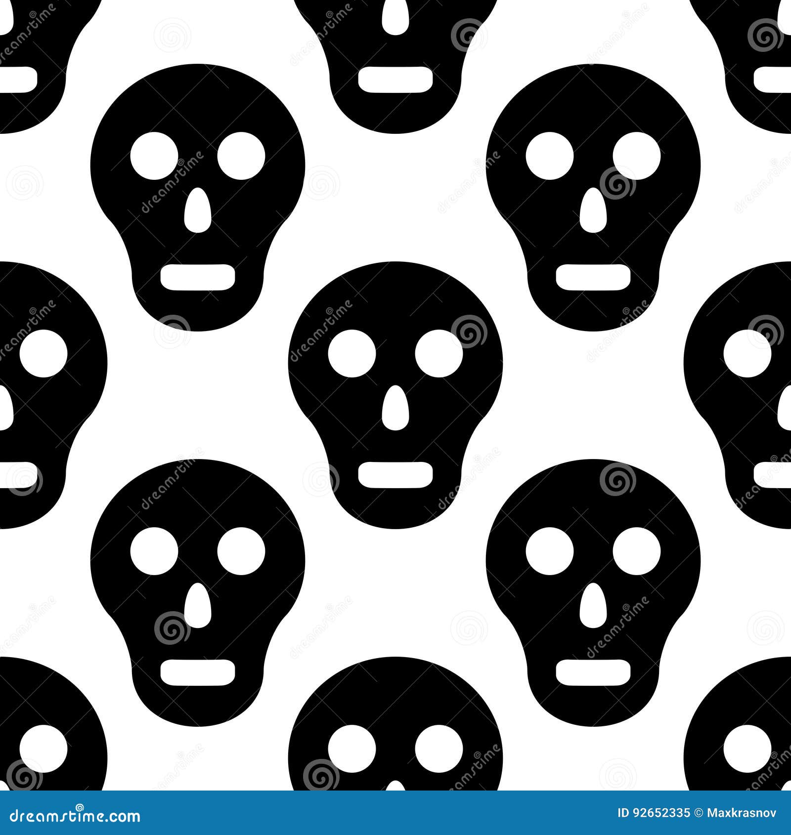Seamless Skull Pattern stock vector. Illustration of design - 92652335