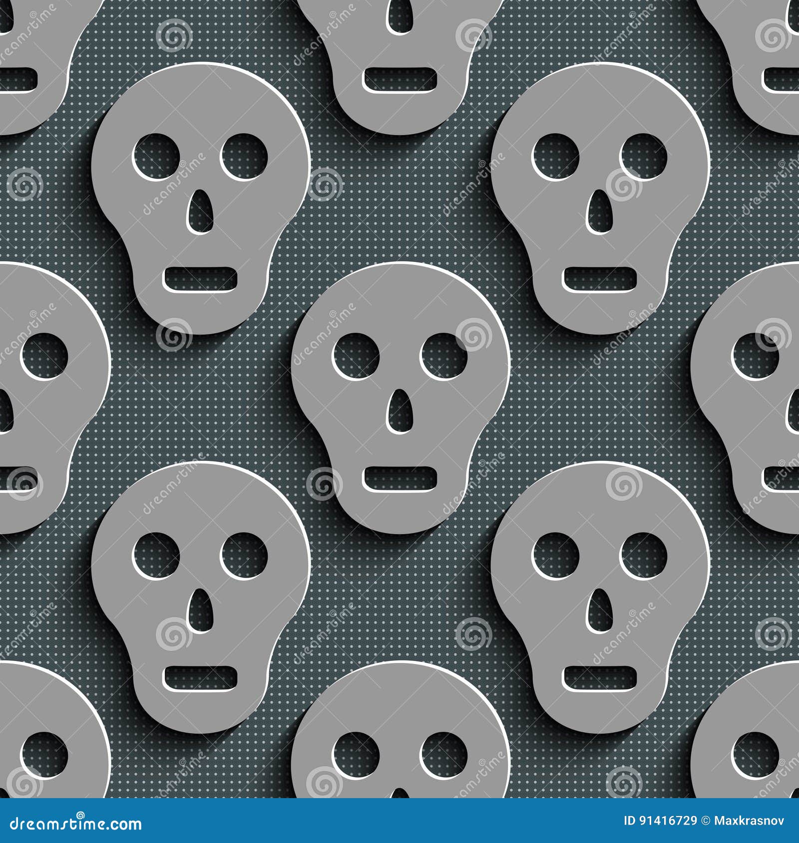 Seamless Skull Pattern stock vector. Illustration of ornament - 91416729