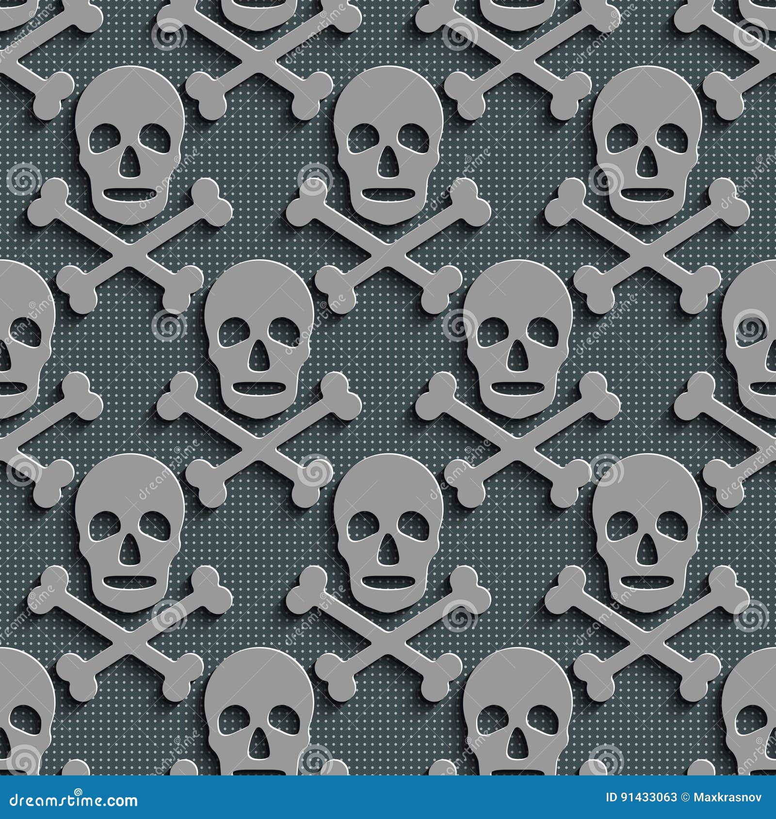 Seamless Skull Pattern stock vector. Illustration of geometric - 91433063