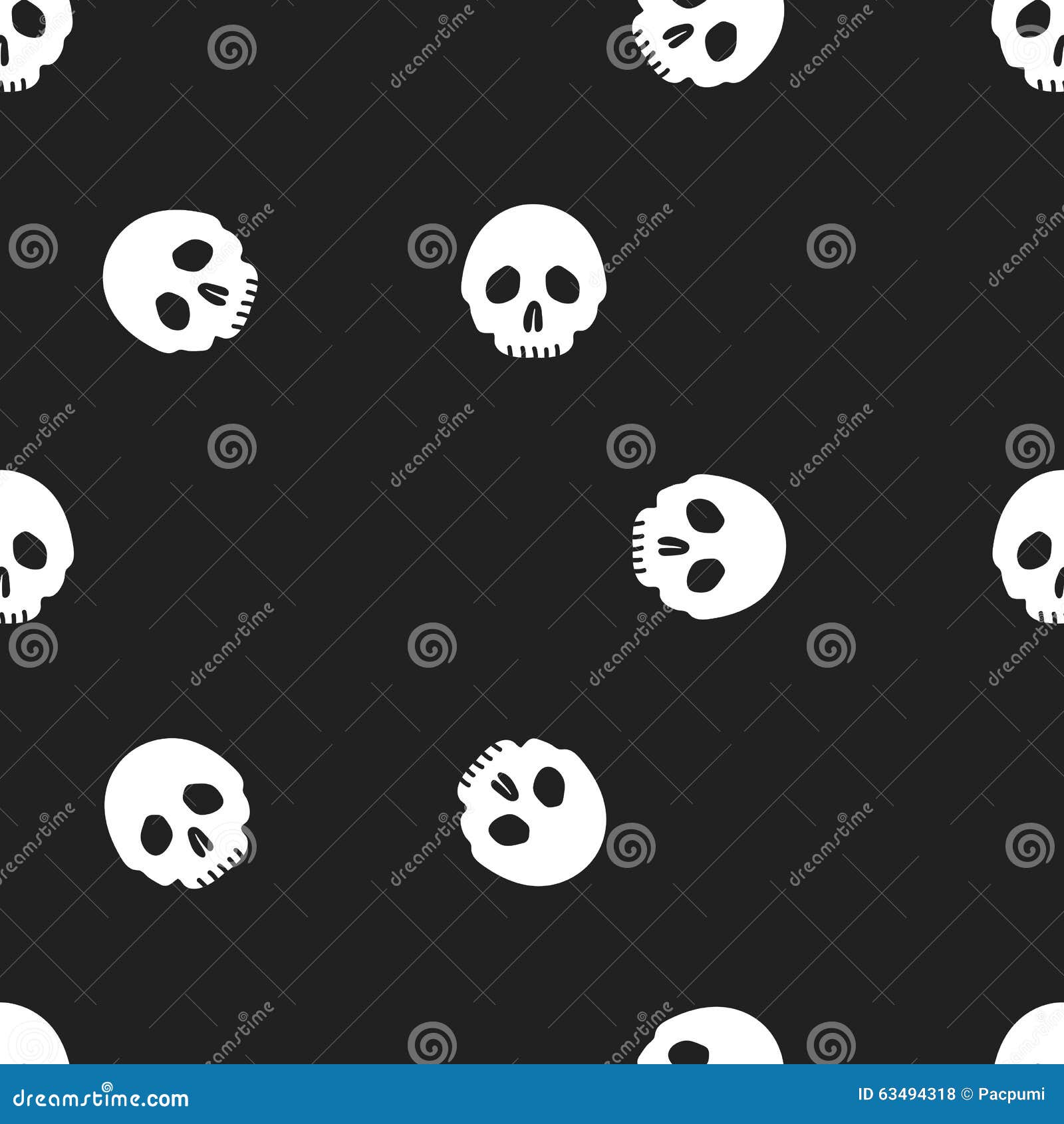 Seamless skull pattern stock illustration. Illustration of pattern ...
