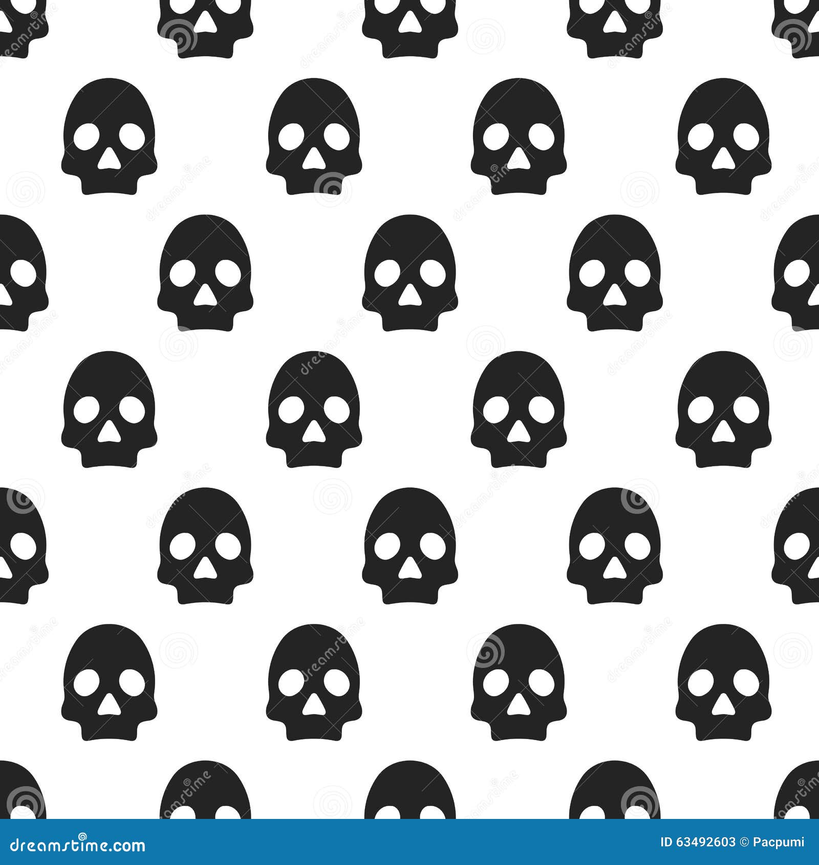 Seamless skull pattern stock illustration. Illustration of print - 63492603
