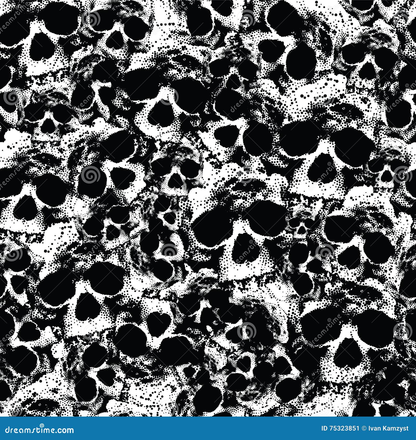 Seamless skull pattern stock vector. Illustration of gothic - 75323851