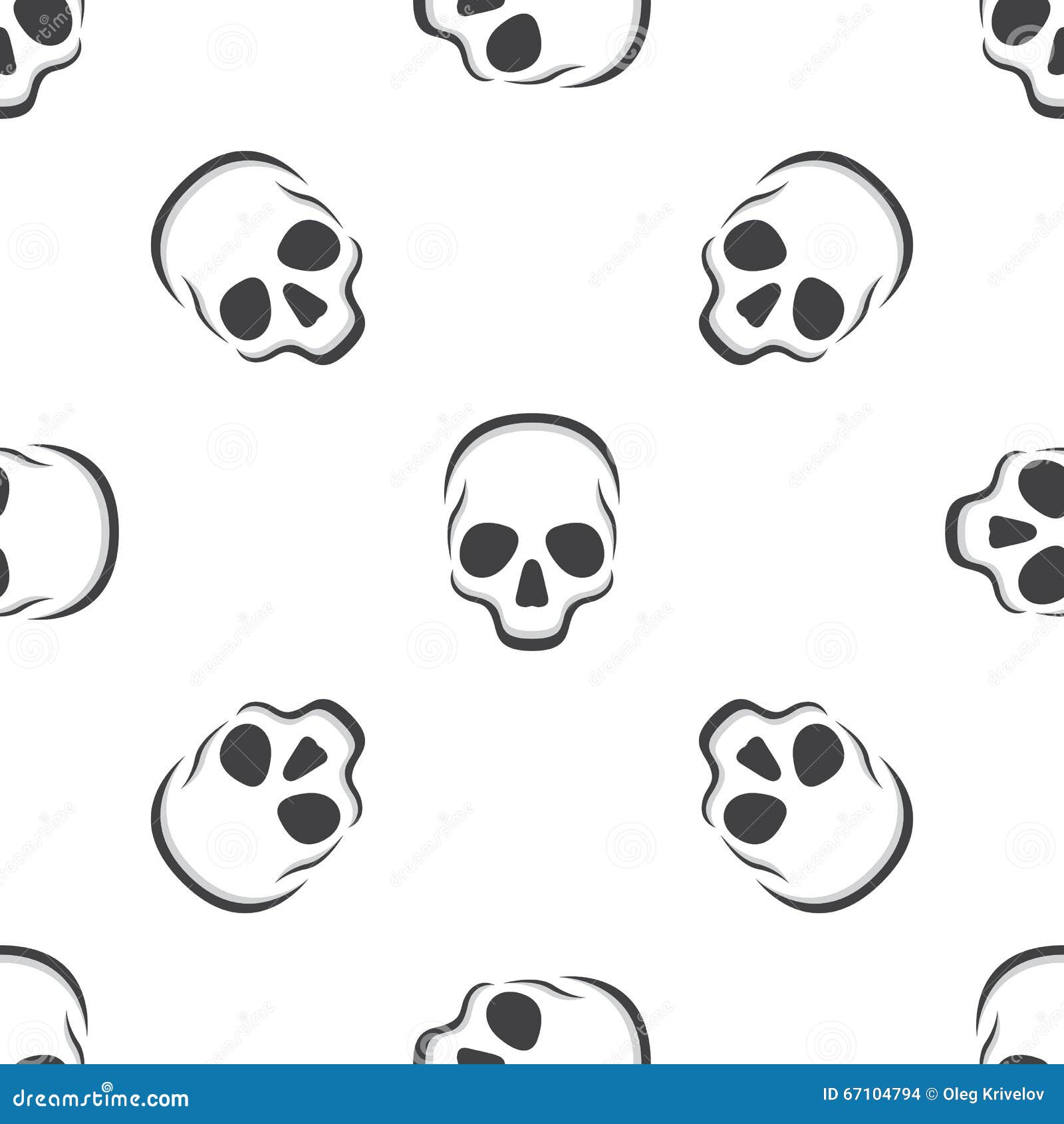 Seamless skull pattern stock vector. Illustration of grey - 67104794