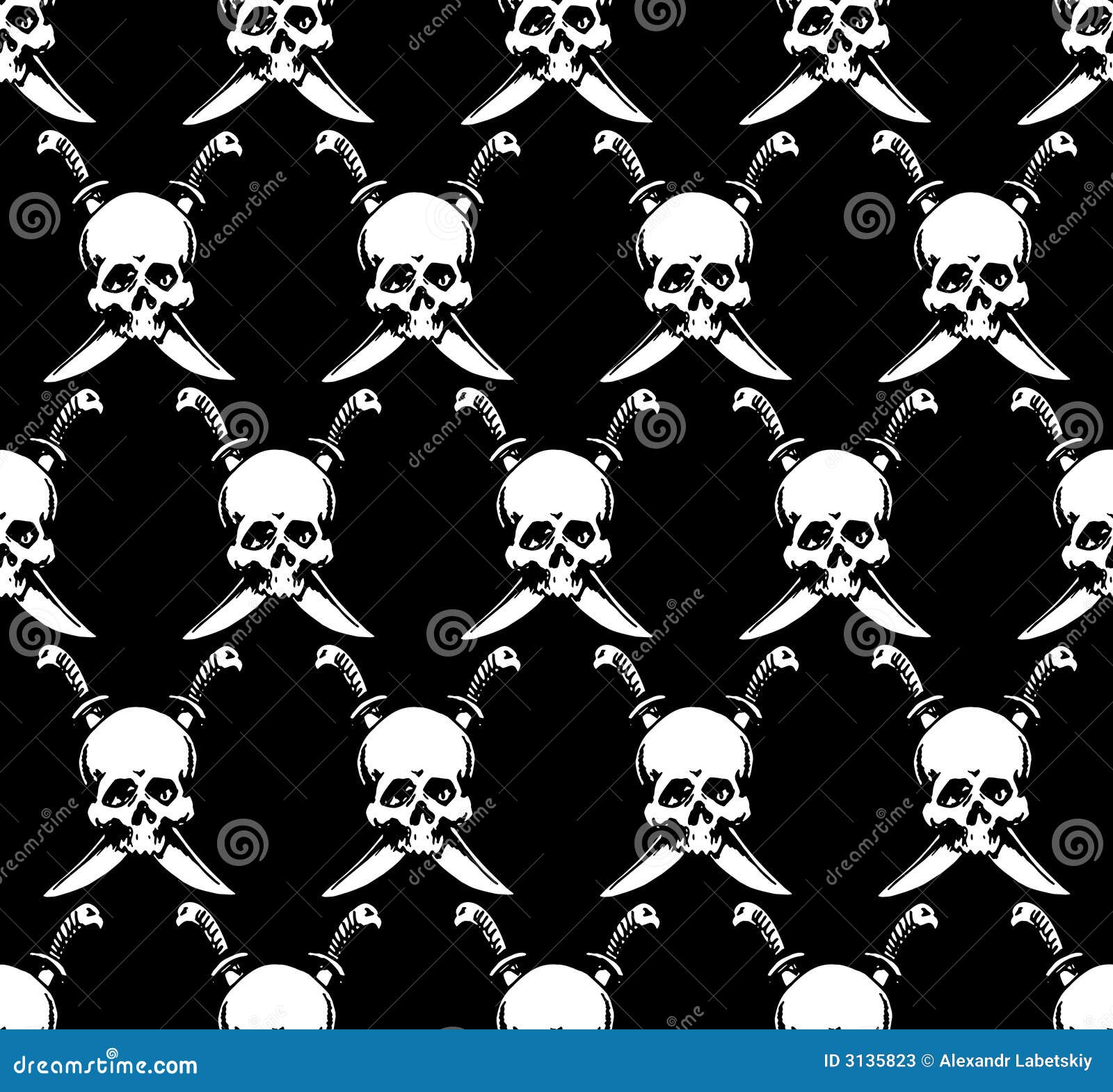 Seamless skulls stock vector. Illustration of pattern - 3135823