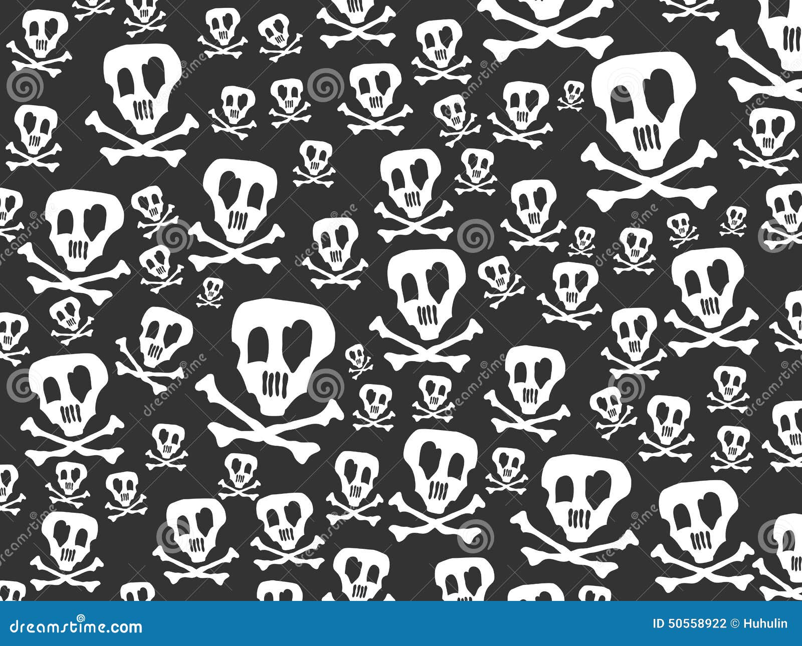 Seamless Skulls and Bones Background Stock Vector - Illustration of ...