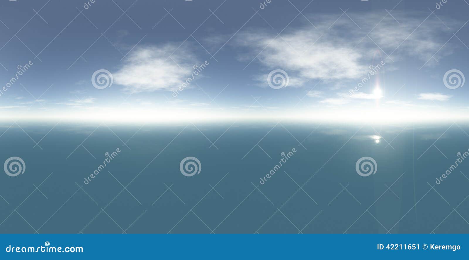 Seamless 360 Sky and Sea Panorama Daytime Stock Illustration ...