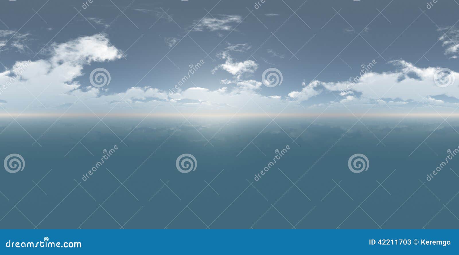 Seamless 360 Sky and Sea Panorama Daytime Stock Illustration ...