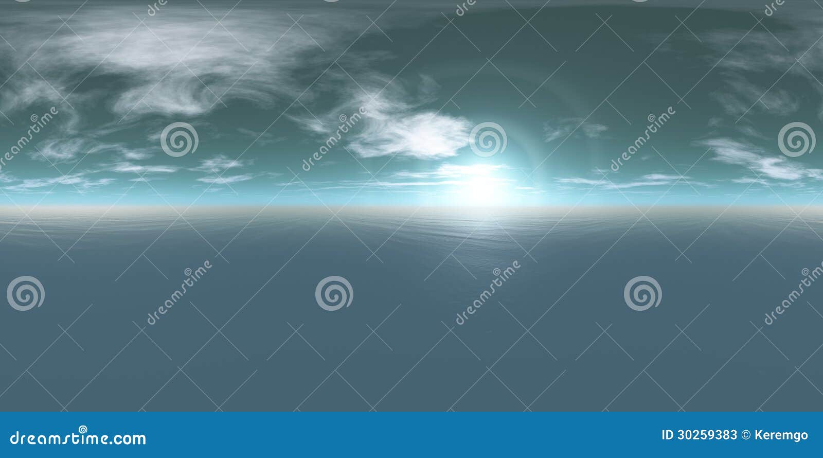 Seamless 360 Sky and Sea Panorama Daytime Stock Illustration ...