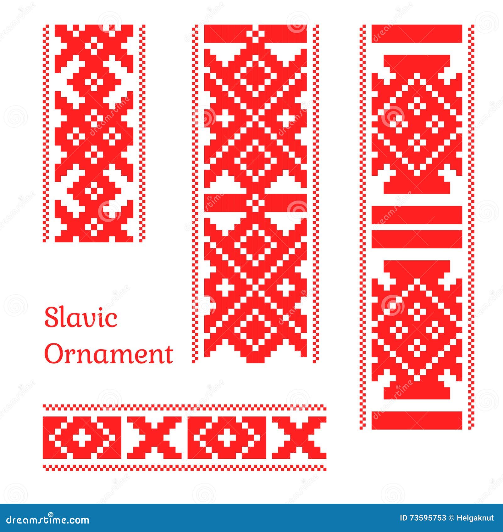 Seamless slavic pattern stock vector. Illustration of ornament - 73595753