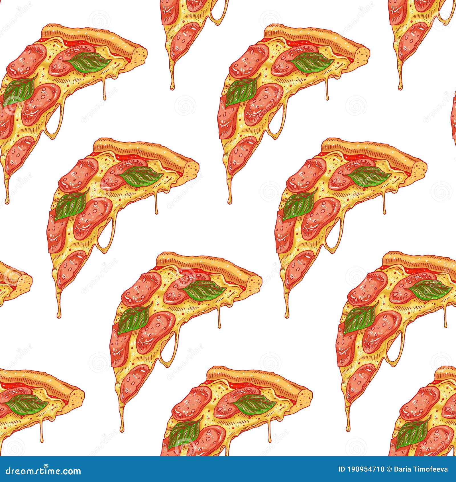 Seamless Slices of Pizza. Vector Texture Stock Vector - Illustration of ...