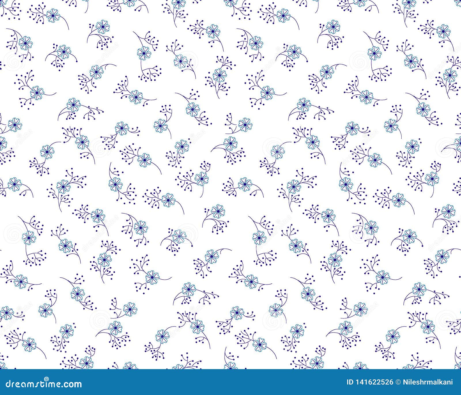 Seamless Small Textile Floral Pattern Stock Illustration - Illustration ...