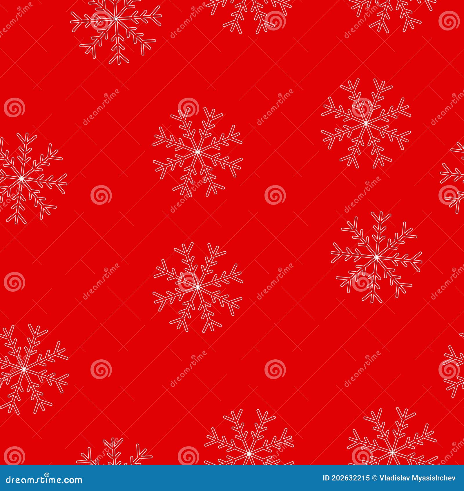 Seamless Snow Flakes Pattern on Red Background Stock Illustration ...