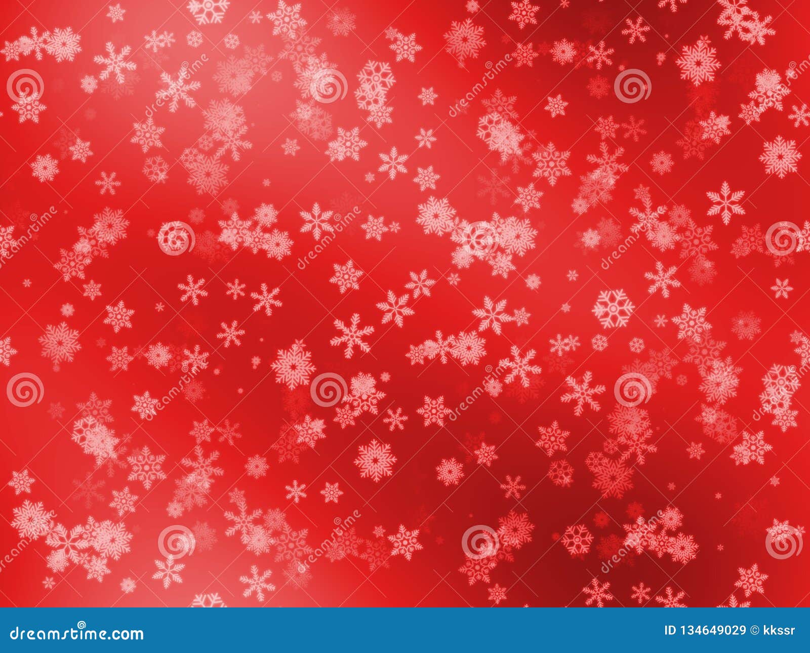 Seamless Snow Flakes Pattern Various Big and Small Size on Red Gradient ...