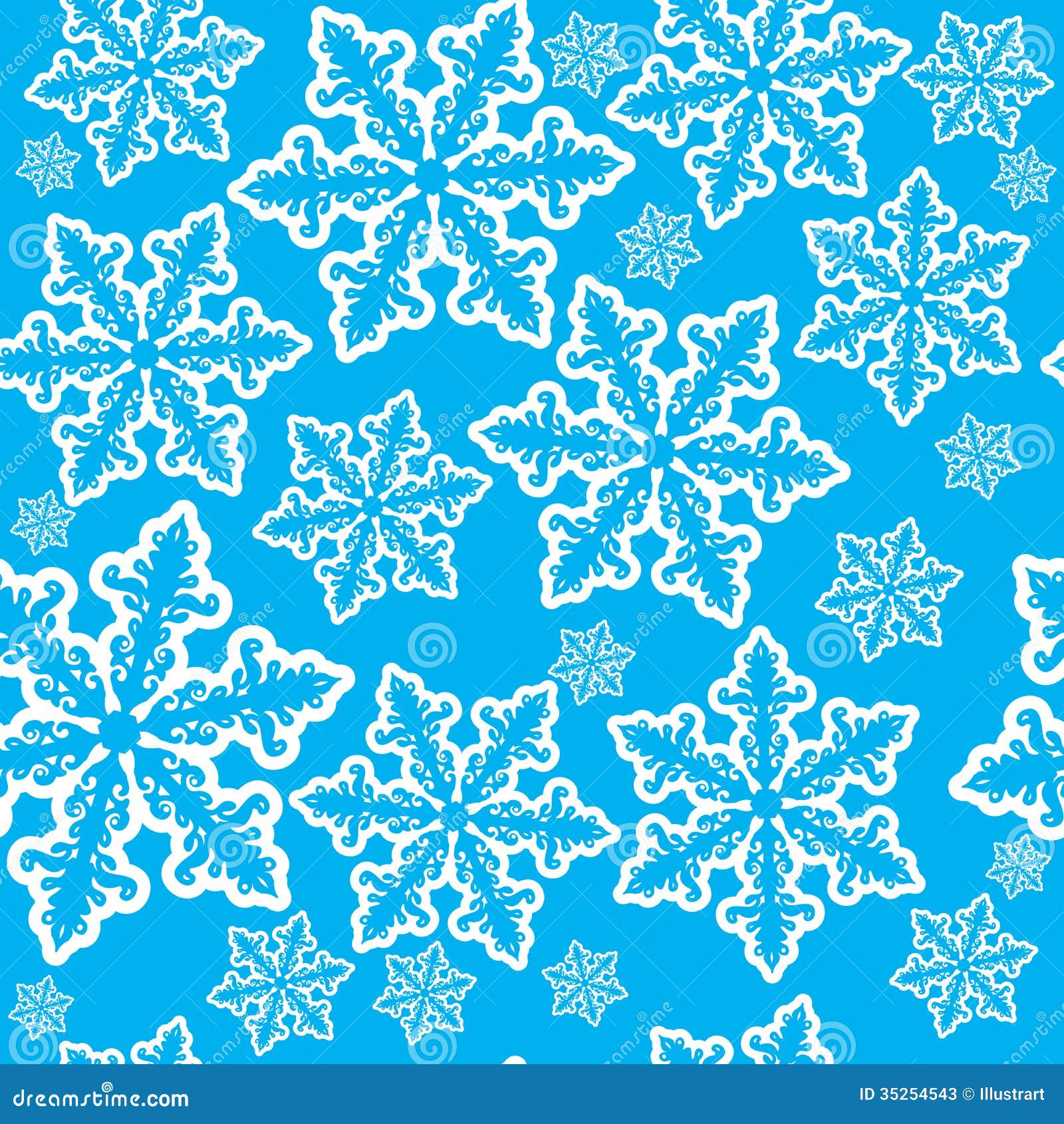Seamless Snowflake Background Stock Vector - Illustration of vector ...