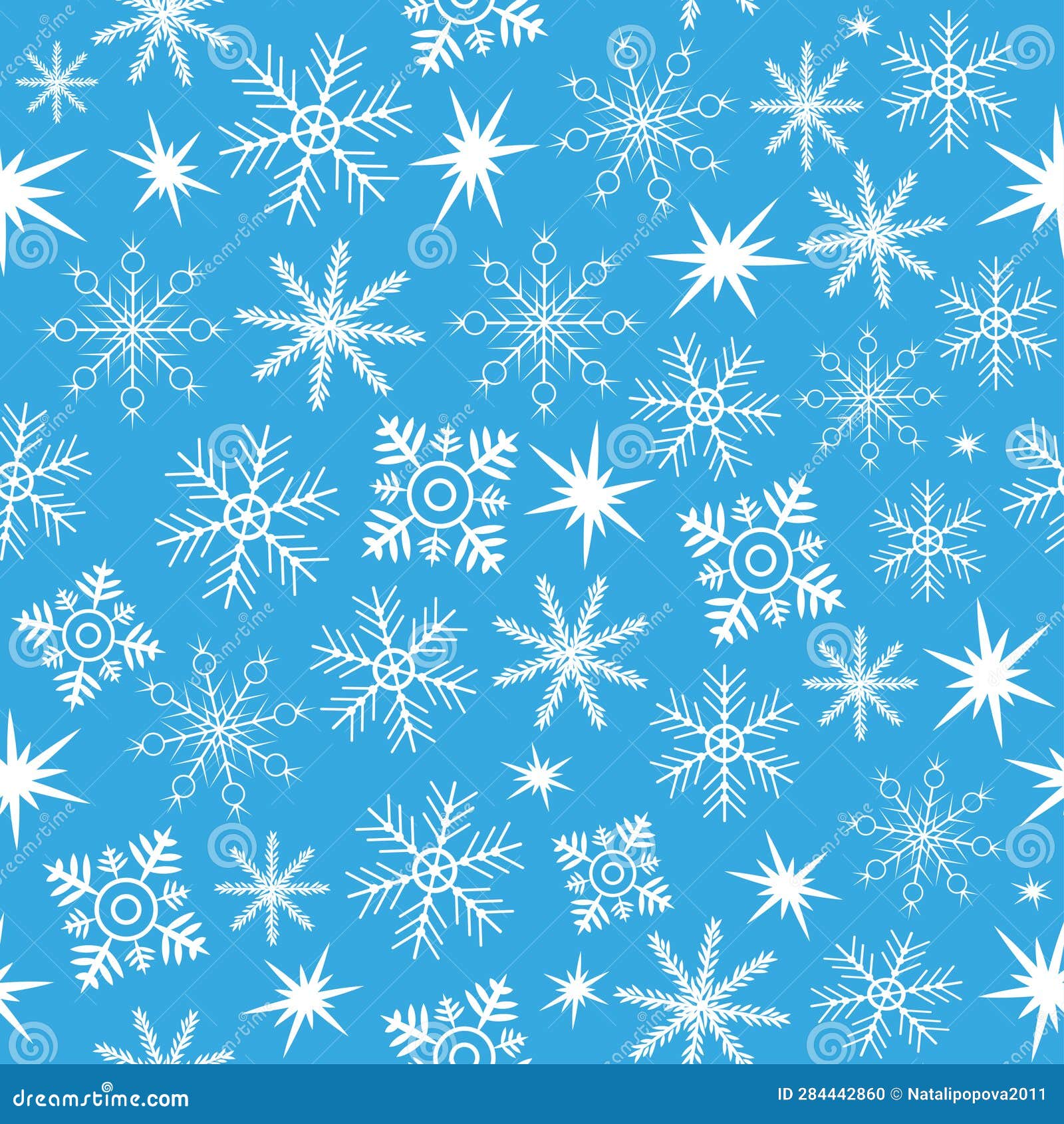 Seamless Snowflake Pattern Background. Vector Illustration Stock Vector ...
