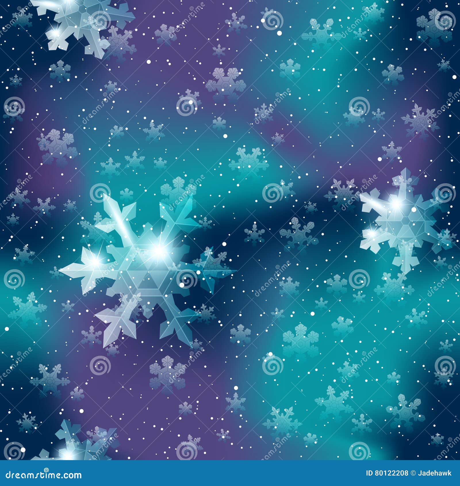 Seamless Snowflake Pattern in Blue and Purple Stock Vector ...