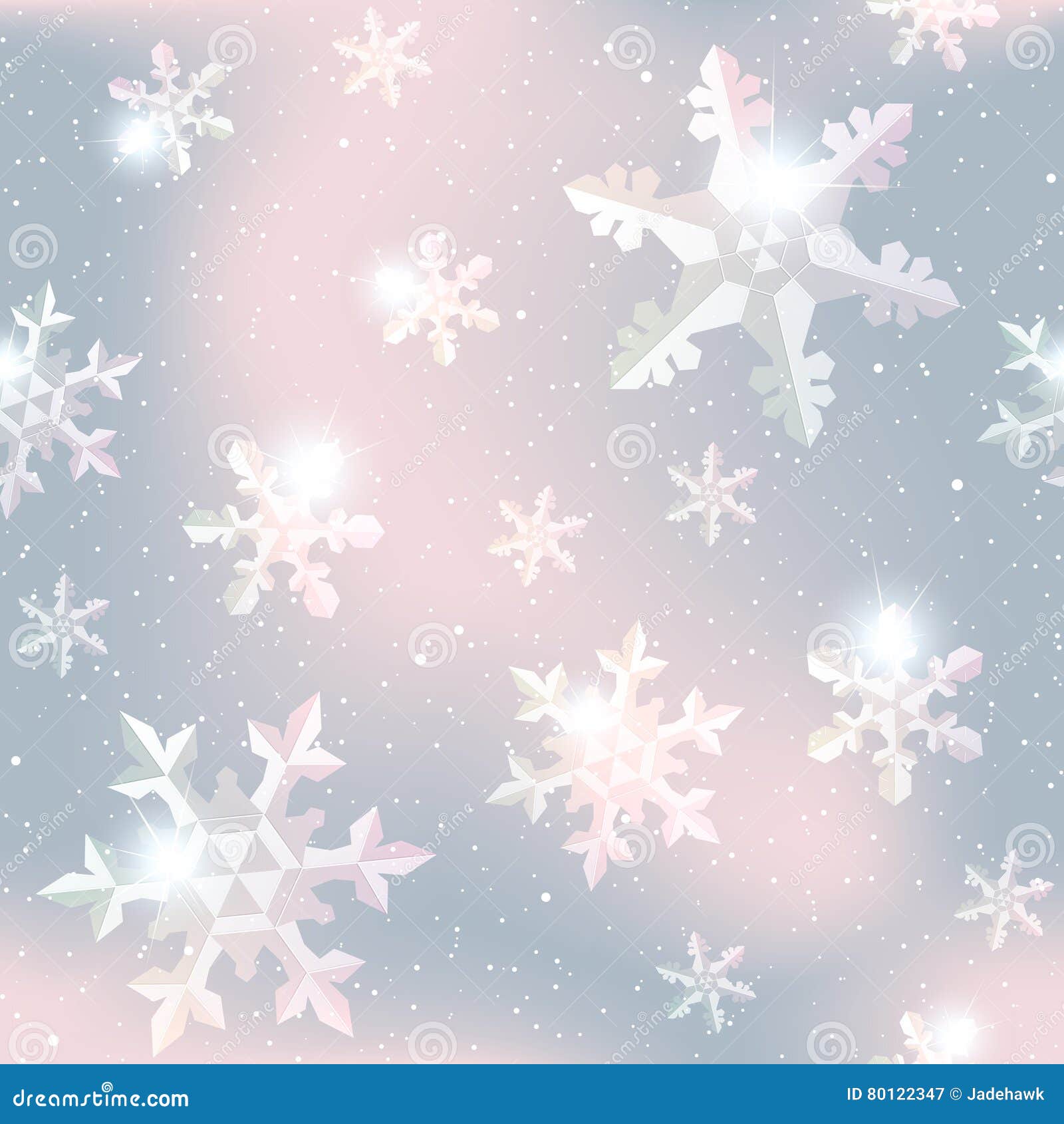 Seamless Snowflake Pattern in Pink and Grey Stock Vector - Illustration ...