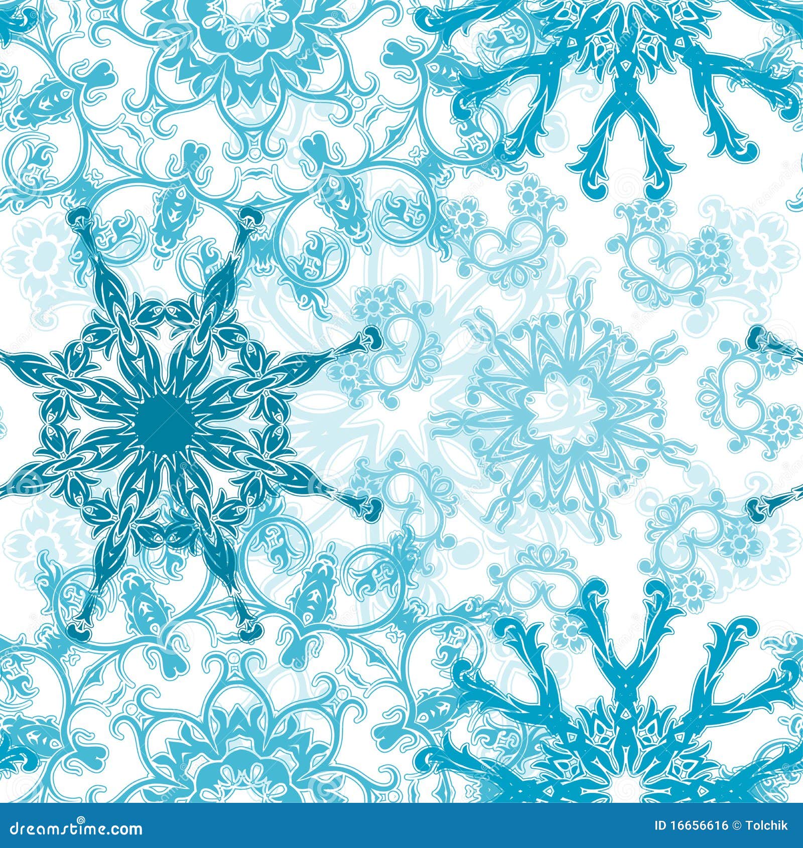 Seamless Snowflakes Pattern Cartoon Vector | CartoonDealer.com #21339577