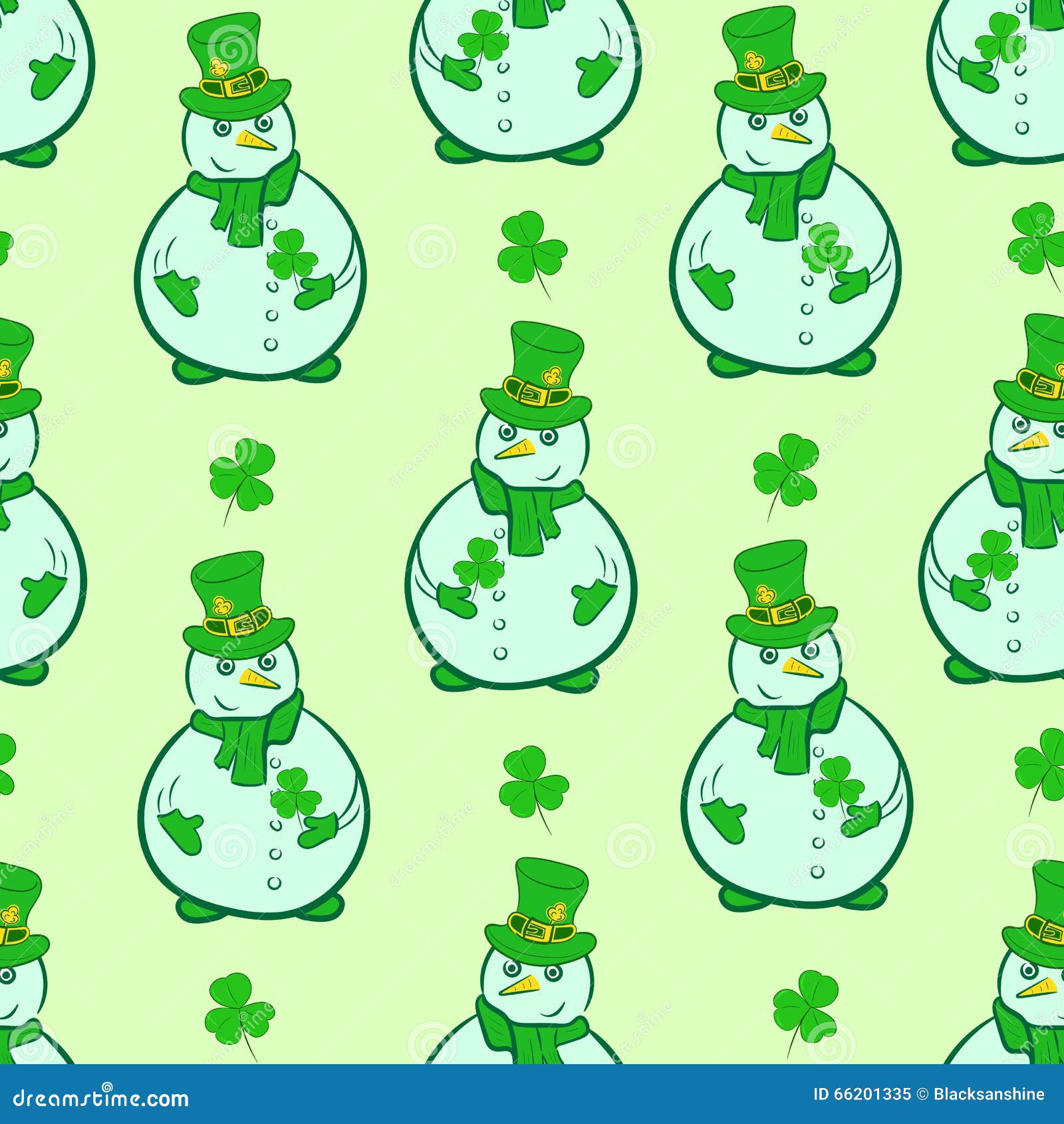 Seamless Snowmen of Saint Patrick Stock Vector - Illustration of ...