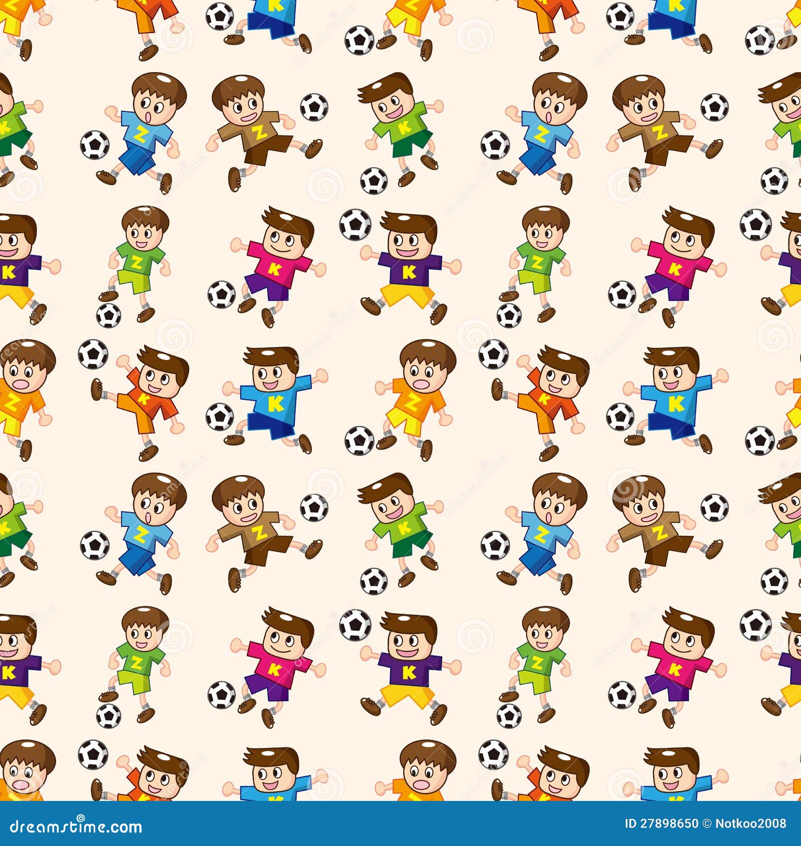 Seamless Soccer Player Pattern Stock Vector - Illustration of kick ...