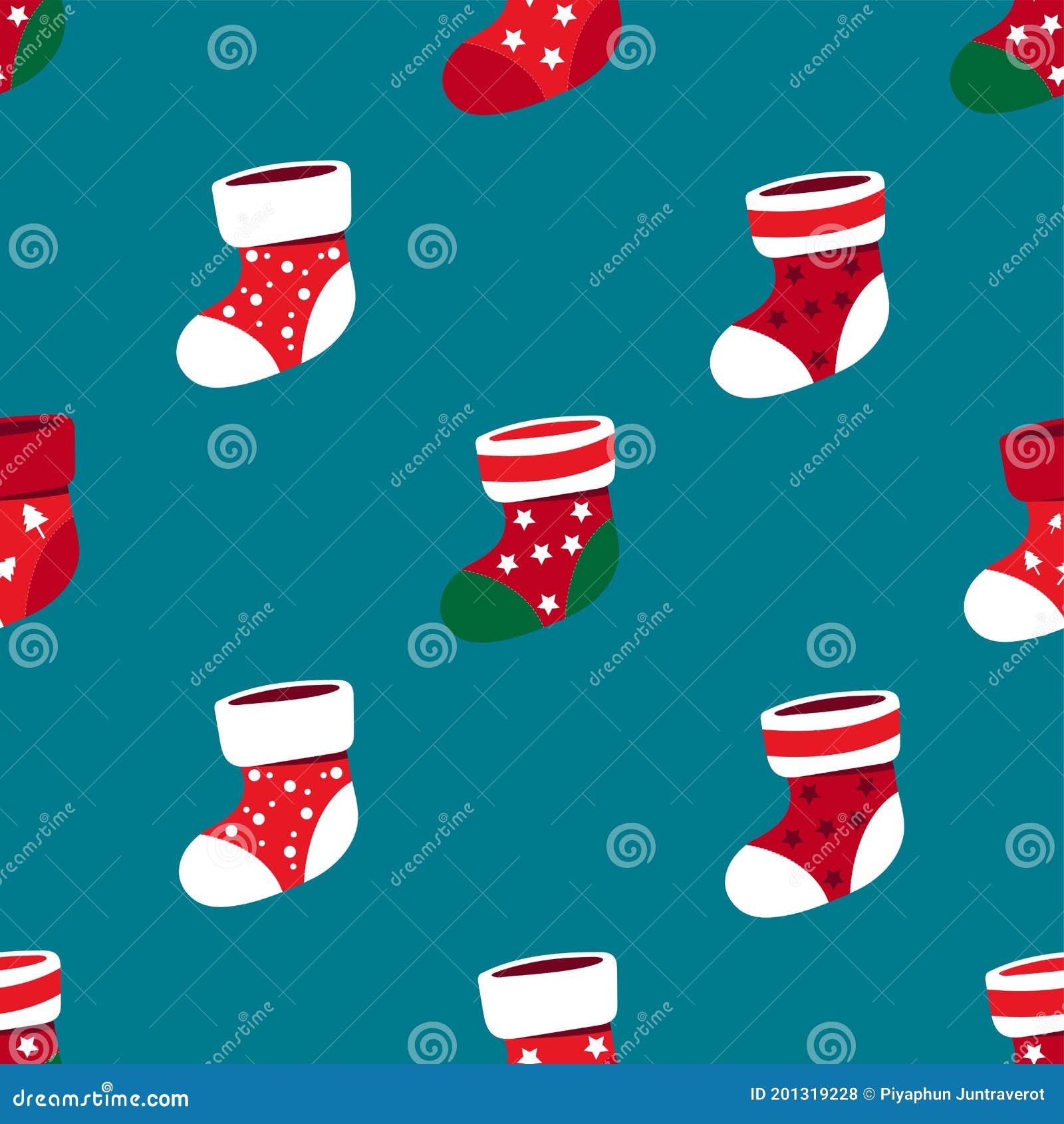 Seamless Socks Christmas Symbols Pattern Wallpaper Background Design ...