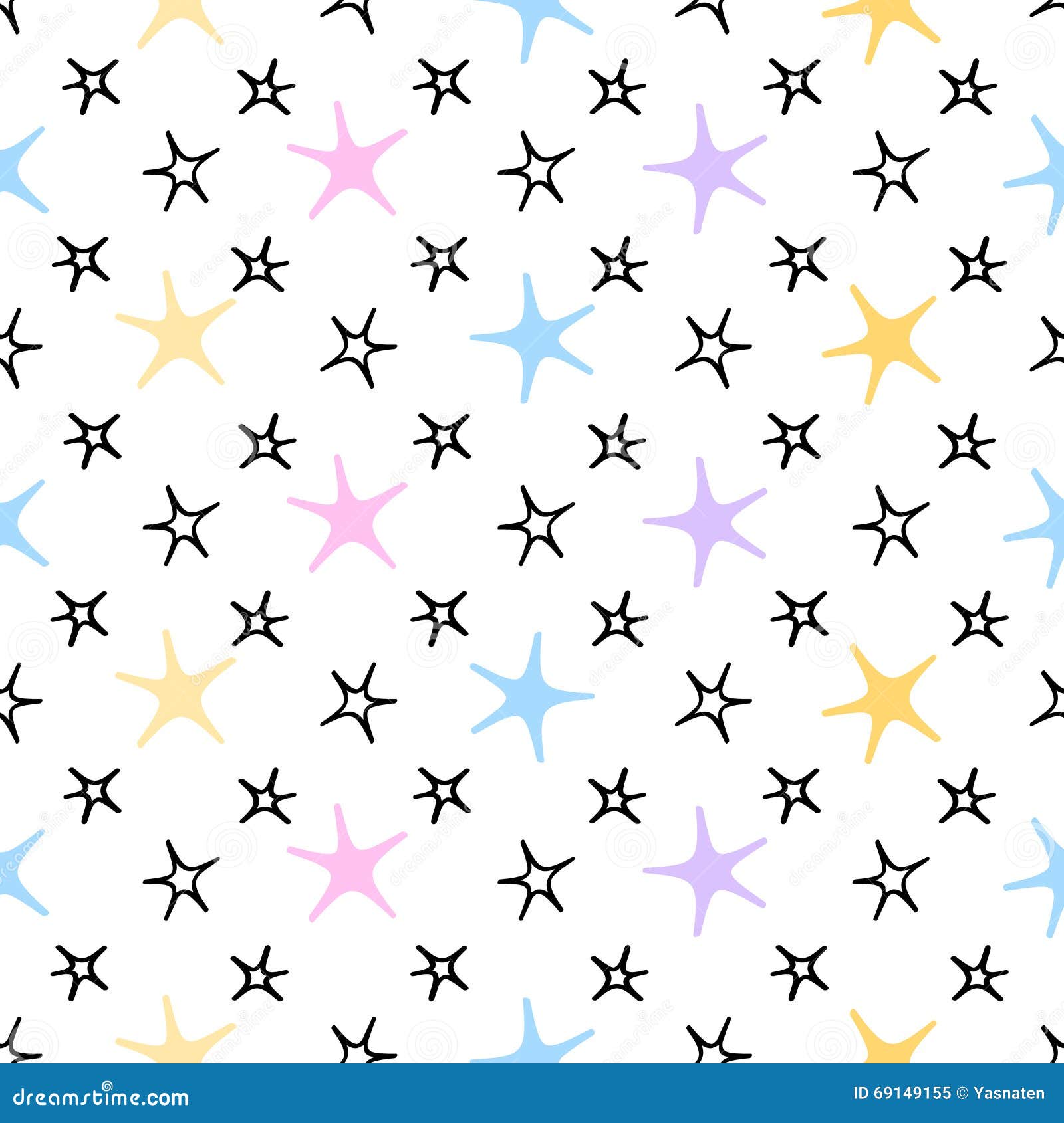 Seamless Soft Stars and Moon Baby Night Background Stock Vector ...