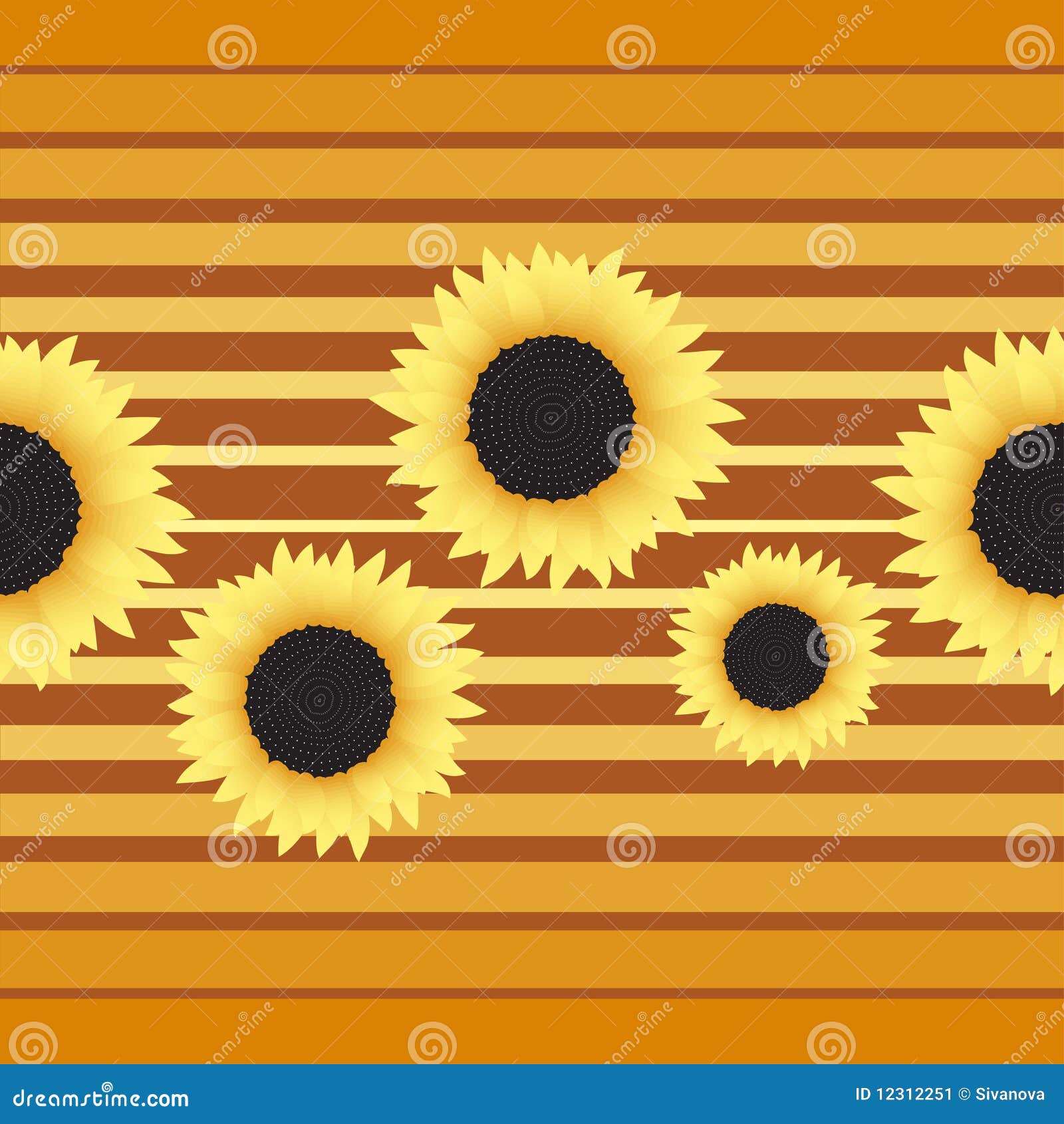 Seamless Solros För Bakgrund Vektor Illustrationer - Illustration av ...