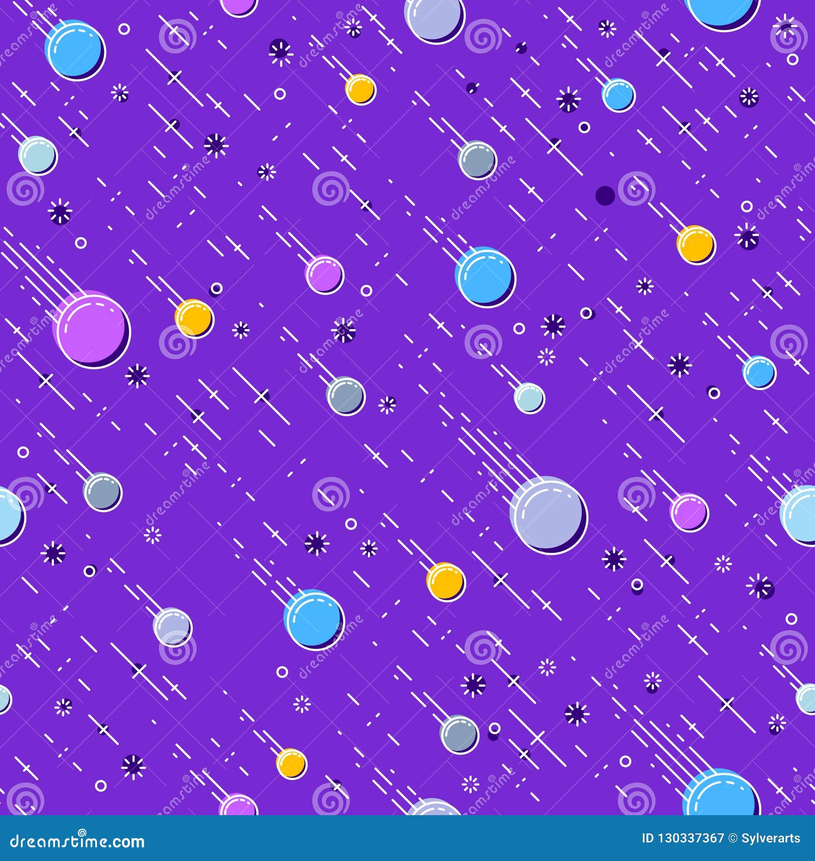 Seamless Space Background with Comets, Meteorite Rain, Cosmos Fa Stock ...