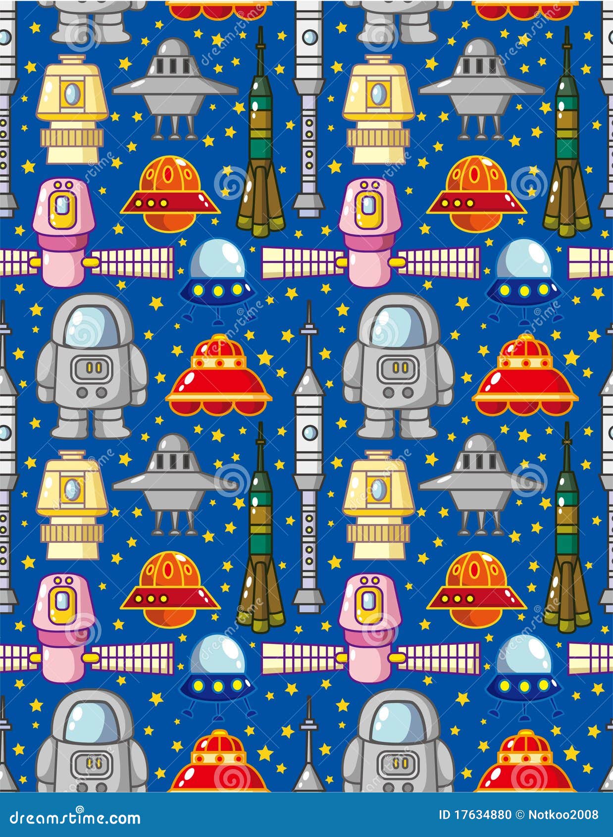 Seamless space pattern stock vector. Illustration of meteorites - 17634880