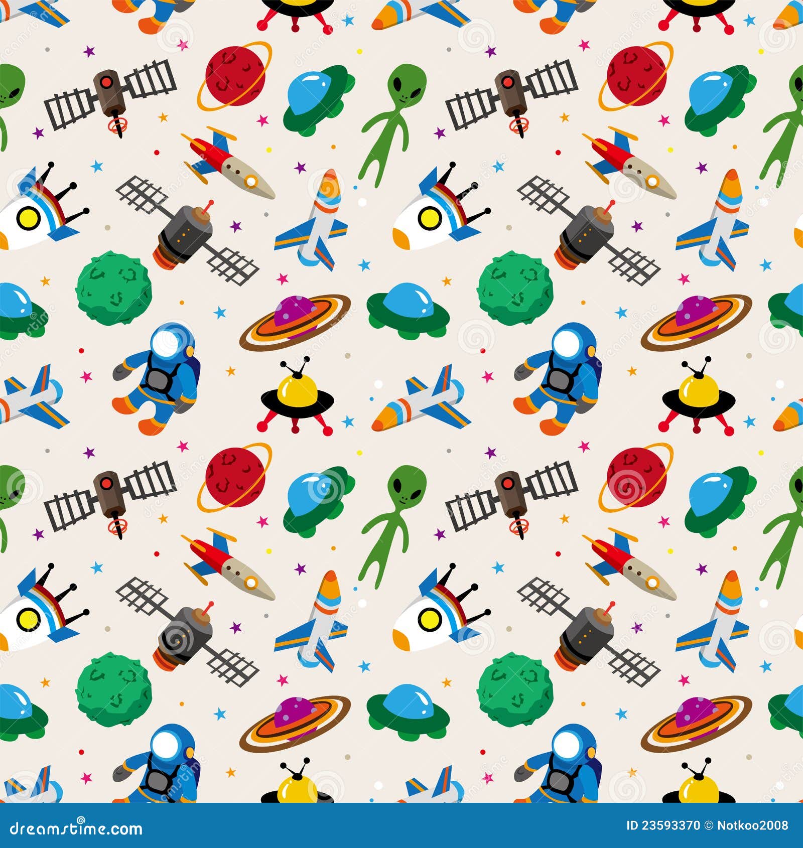 Seamless space pattern stock vector. Illustration of paper - 23593370