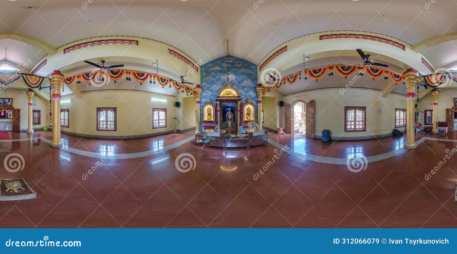 Seamless Spherical Hdr 360 Panorama Inside Hindu Temple in Indian Town in Equirectangular ...