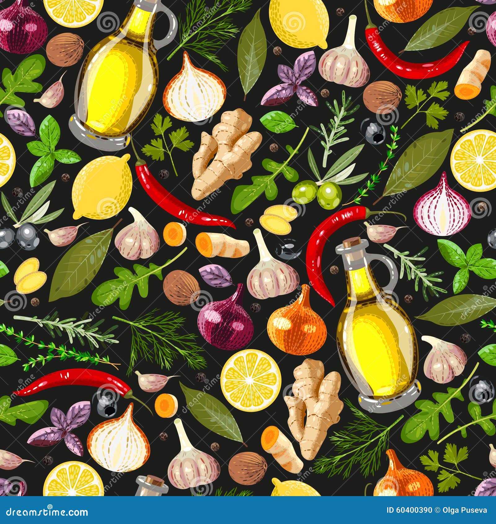 Seamless spice stock vector. Illustration of drink, asian - 60400390