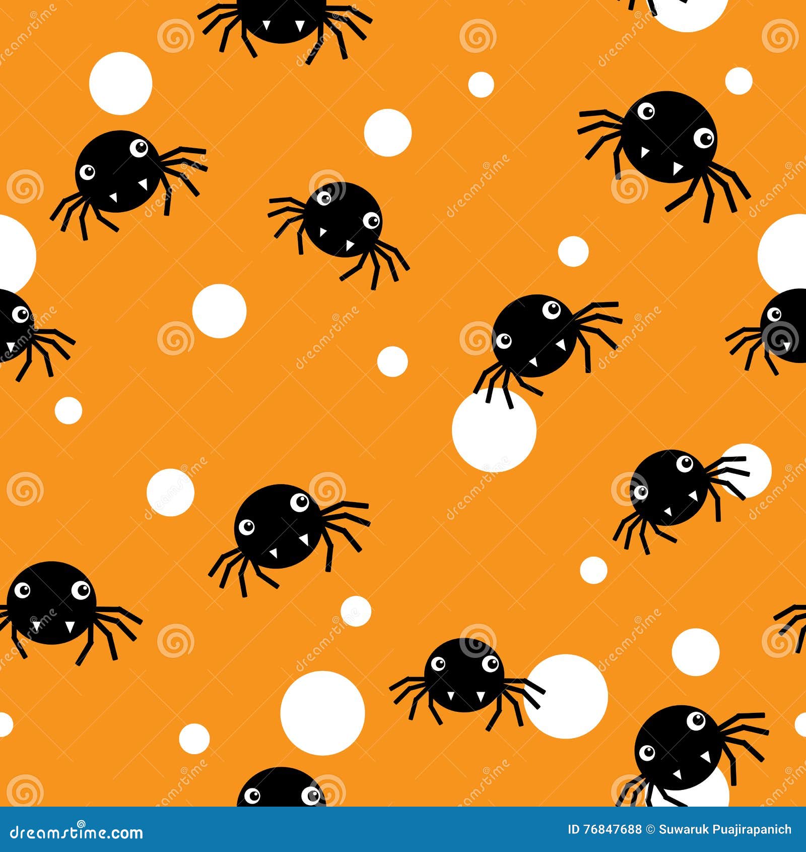 Seamless Spider and Dot Pattern Wallpaper Stock Vector - Illustration ...