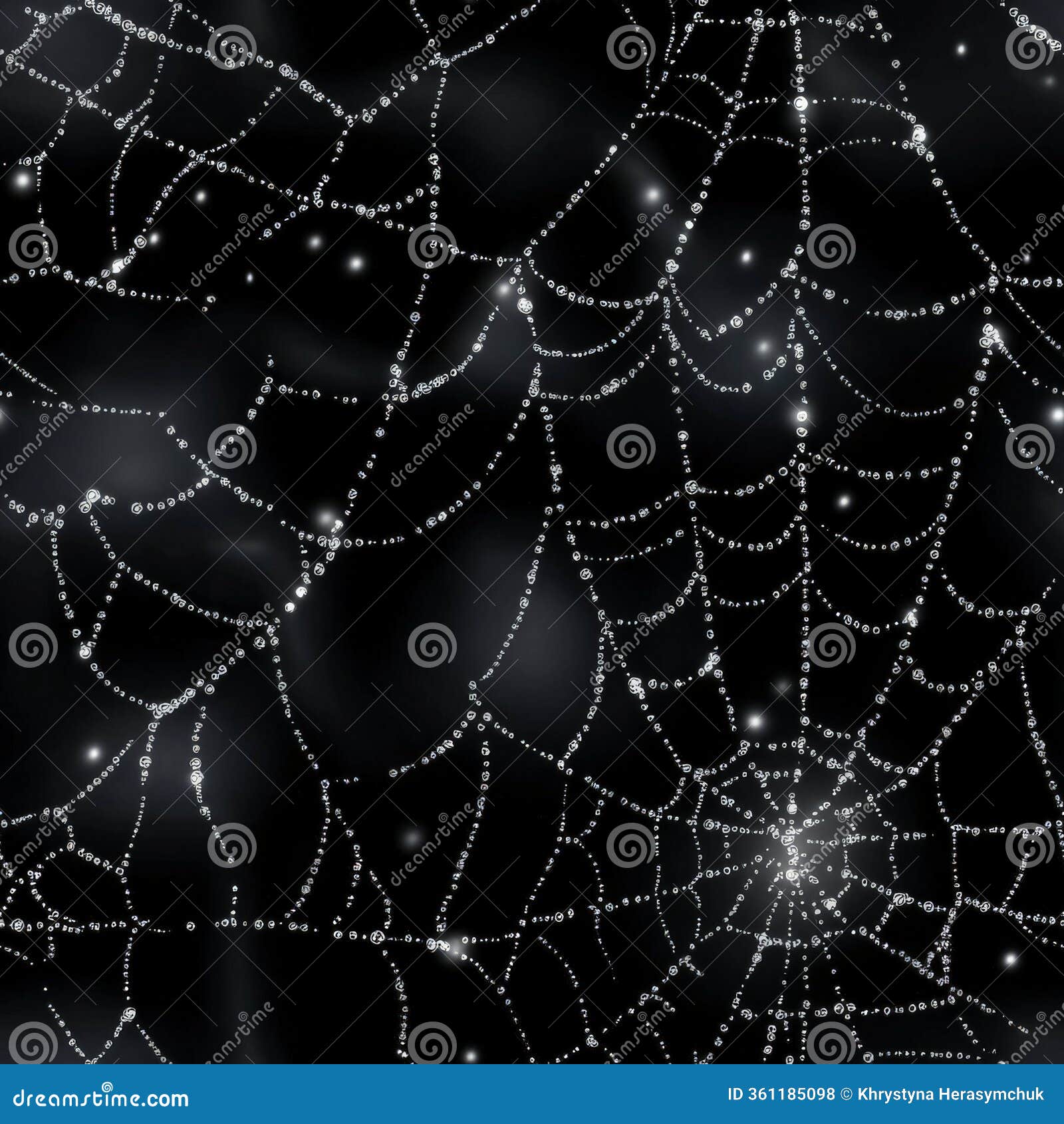 A Seamless Spider Web Pattern with Realistic Textures and Glowing Dew ...